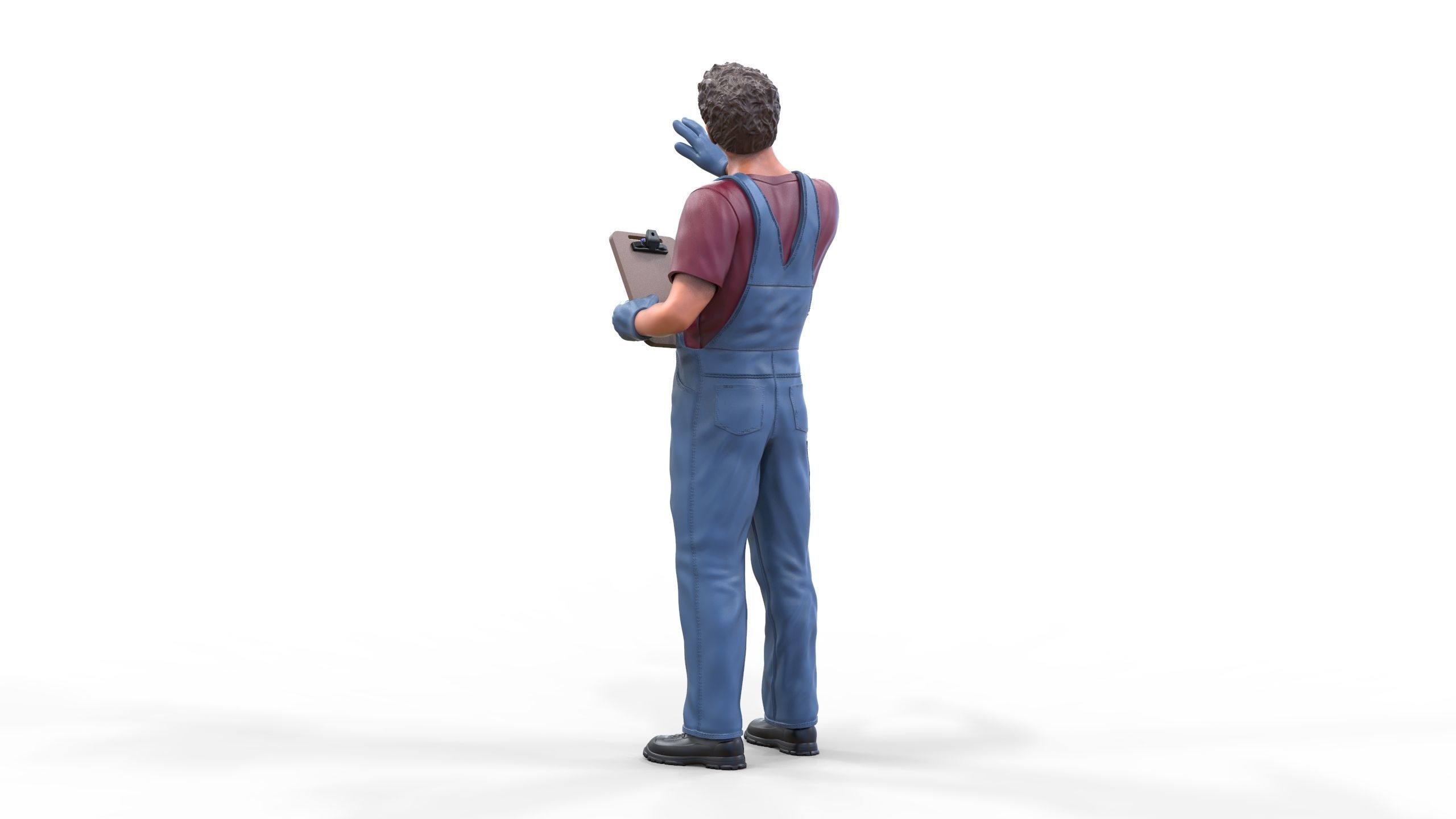 N4 Mechanic Crew working under a car or construction worker 3D model 3D ...