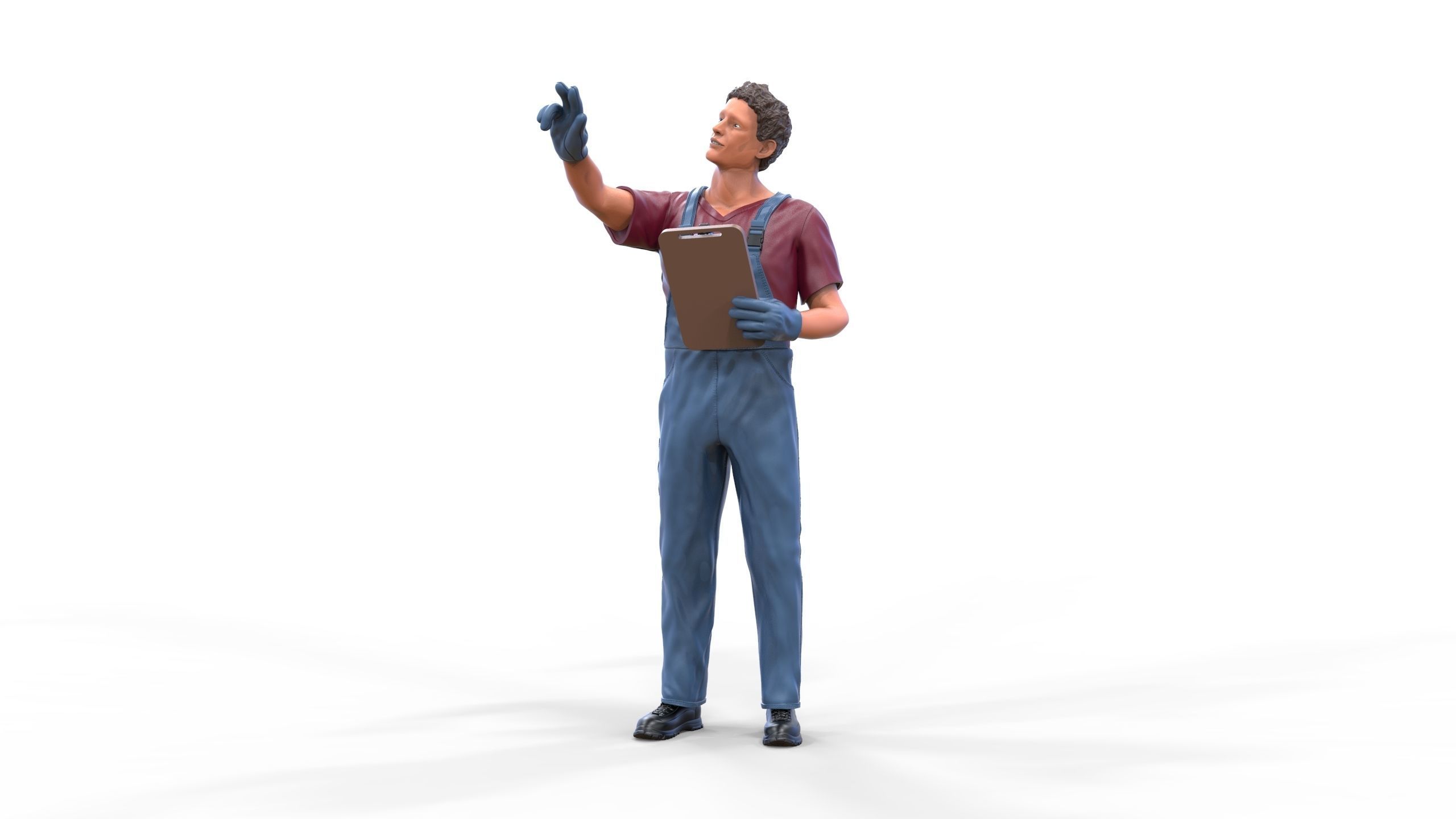 N4 Mechanic Crew working under a car or construction worker 3D model 3D ...