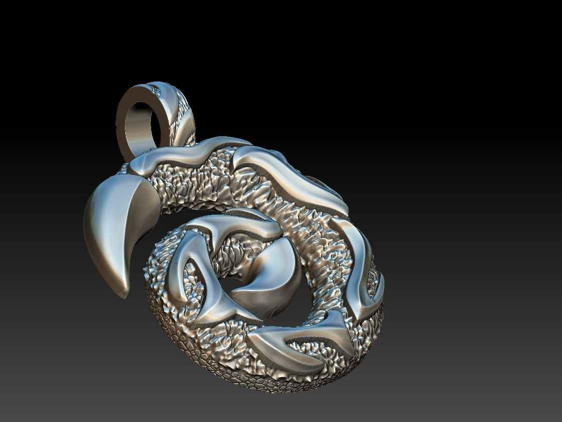 Spiral Dragon Tail Pendant 3D model 3D printable | CGTrader