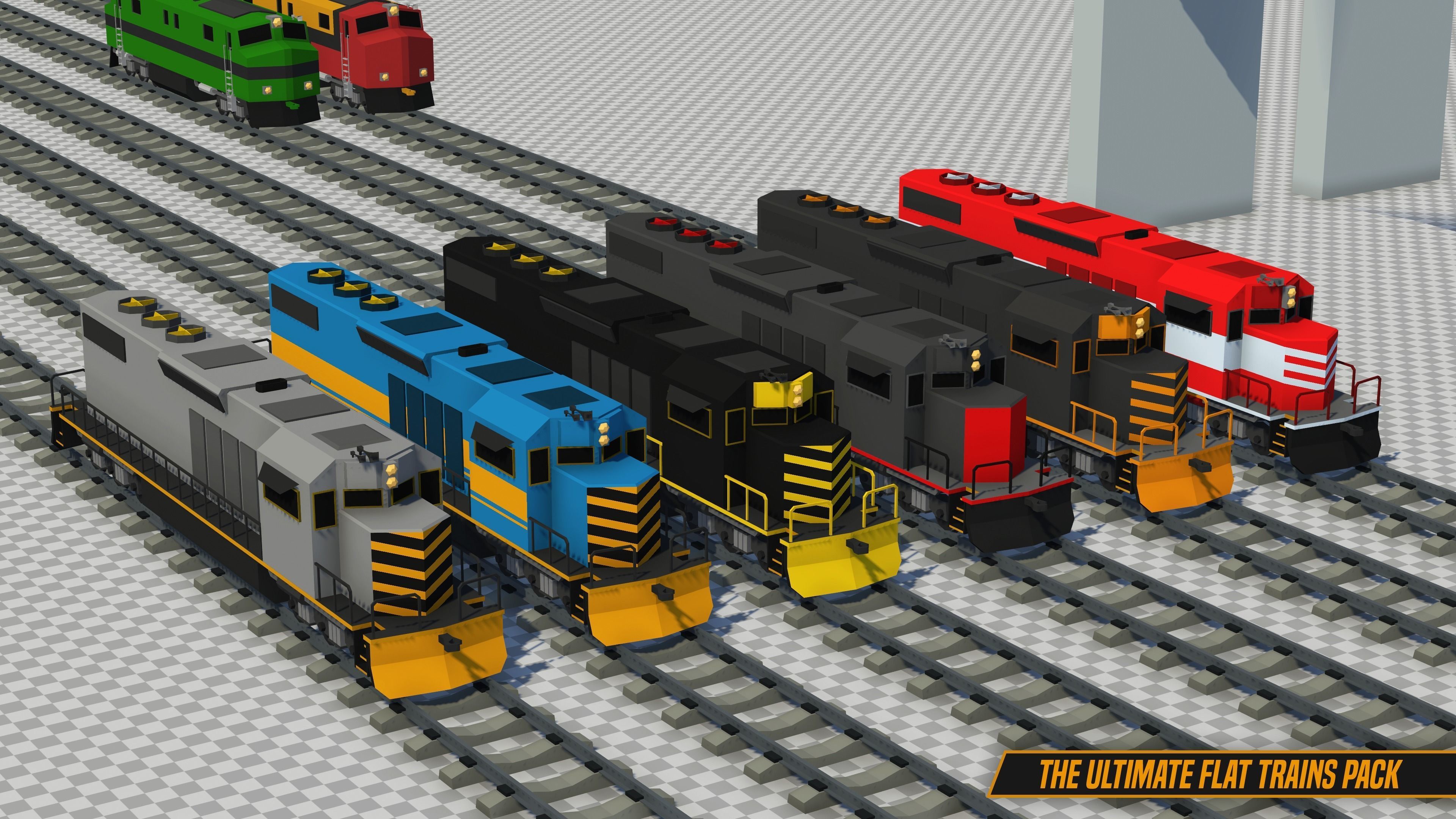 3D model The Ultimate Flat Trains Pack VR / AR / low-poly | CGTrader