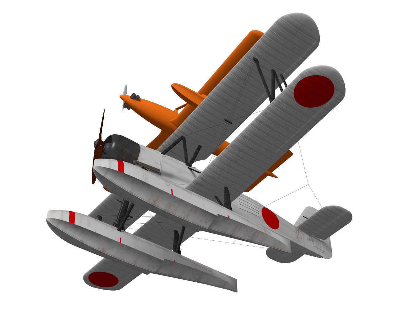 Kawanishi E7K2 Alf and Type1 target plane 3D model | CGTrader