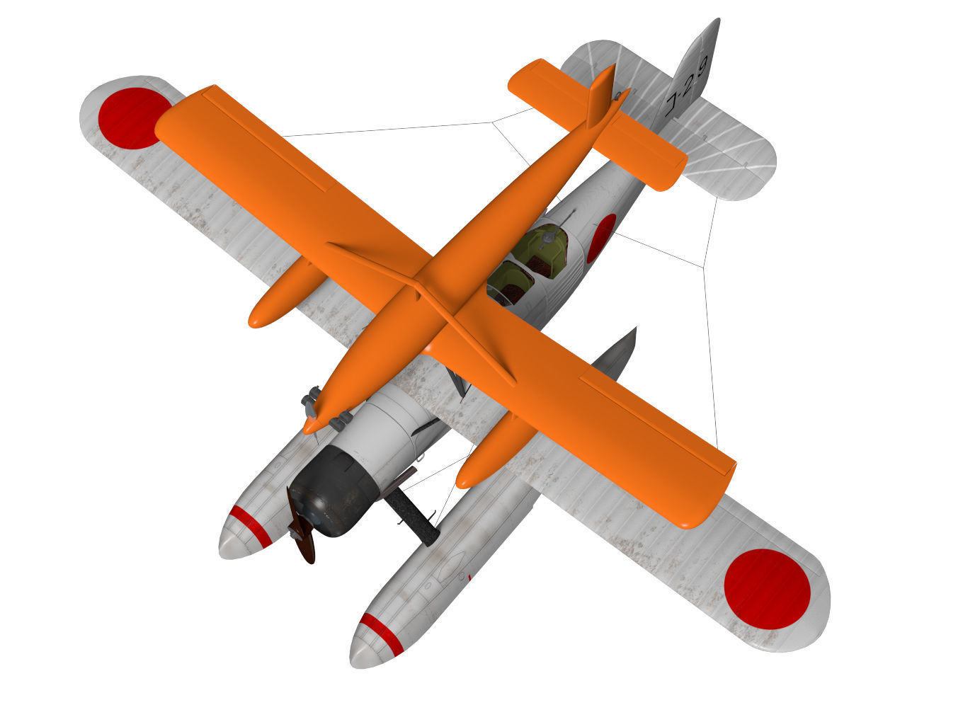 Kawanishi E7K2 Alf and Type1 target plane 3D model | CGTrader