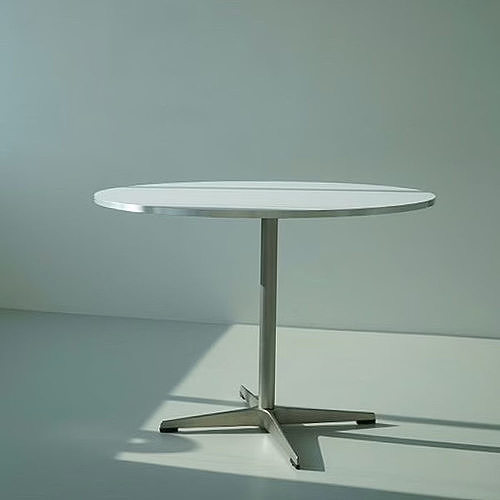 Willy Round Table Cafe Series Silver Edge 3D model | CGTrader