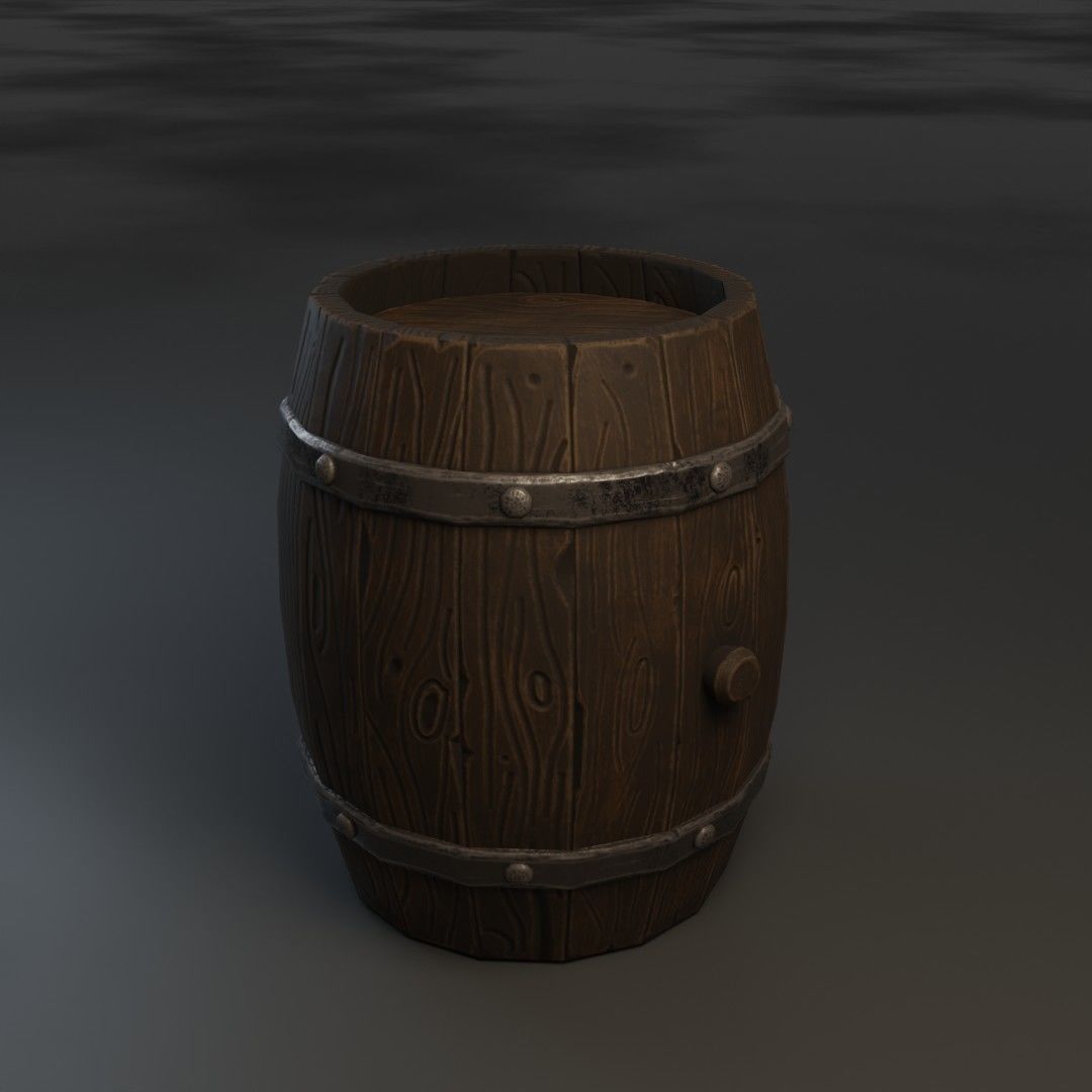 stylized barrel free VR / AR / low-poly 3D model | CGTrader
