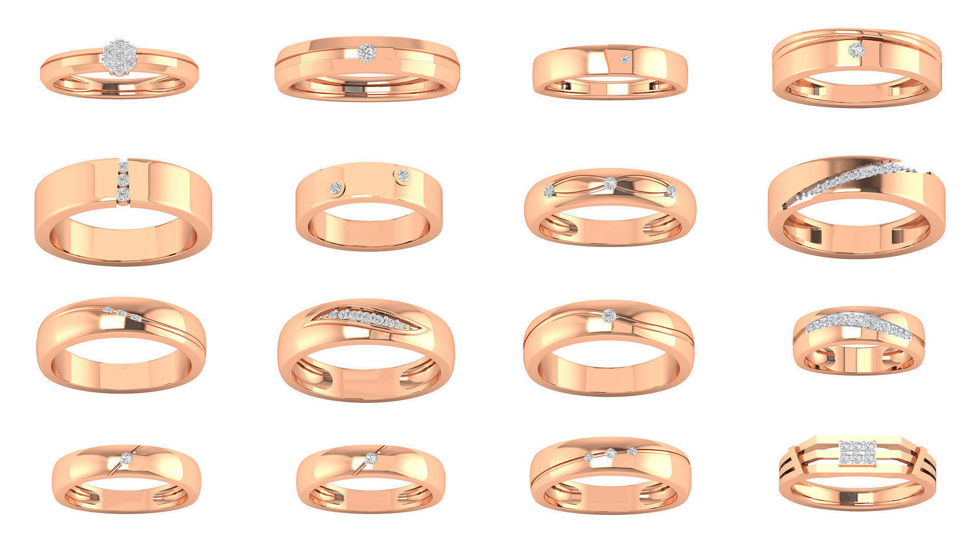 69 Women Band Rings STL OBJ FBX Renders Details Collection | CGTrader