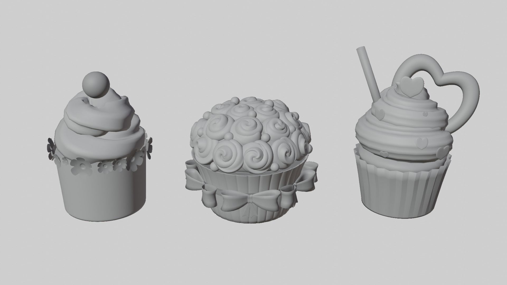 Cupcake Set 3d Model 3D model | CGTrader