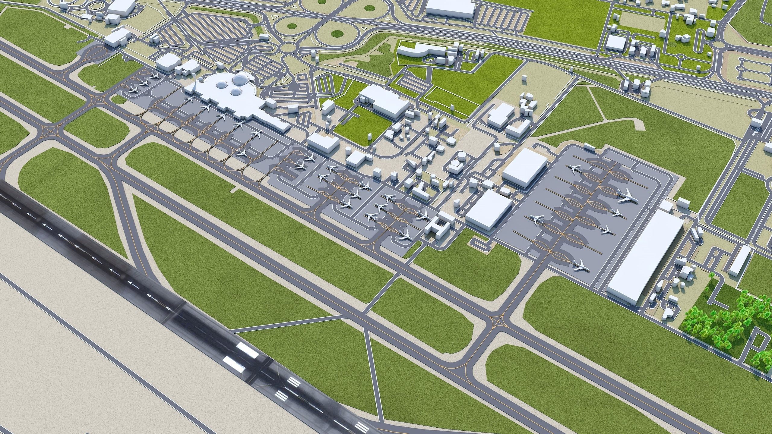 3D model Sharjah Airport 10km VR / AR / low-poly | CGTrader