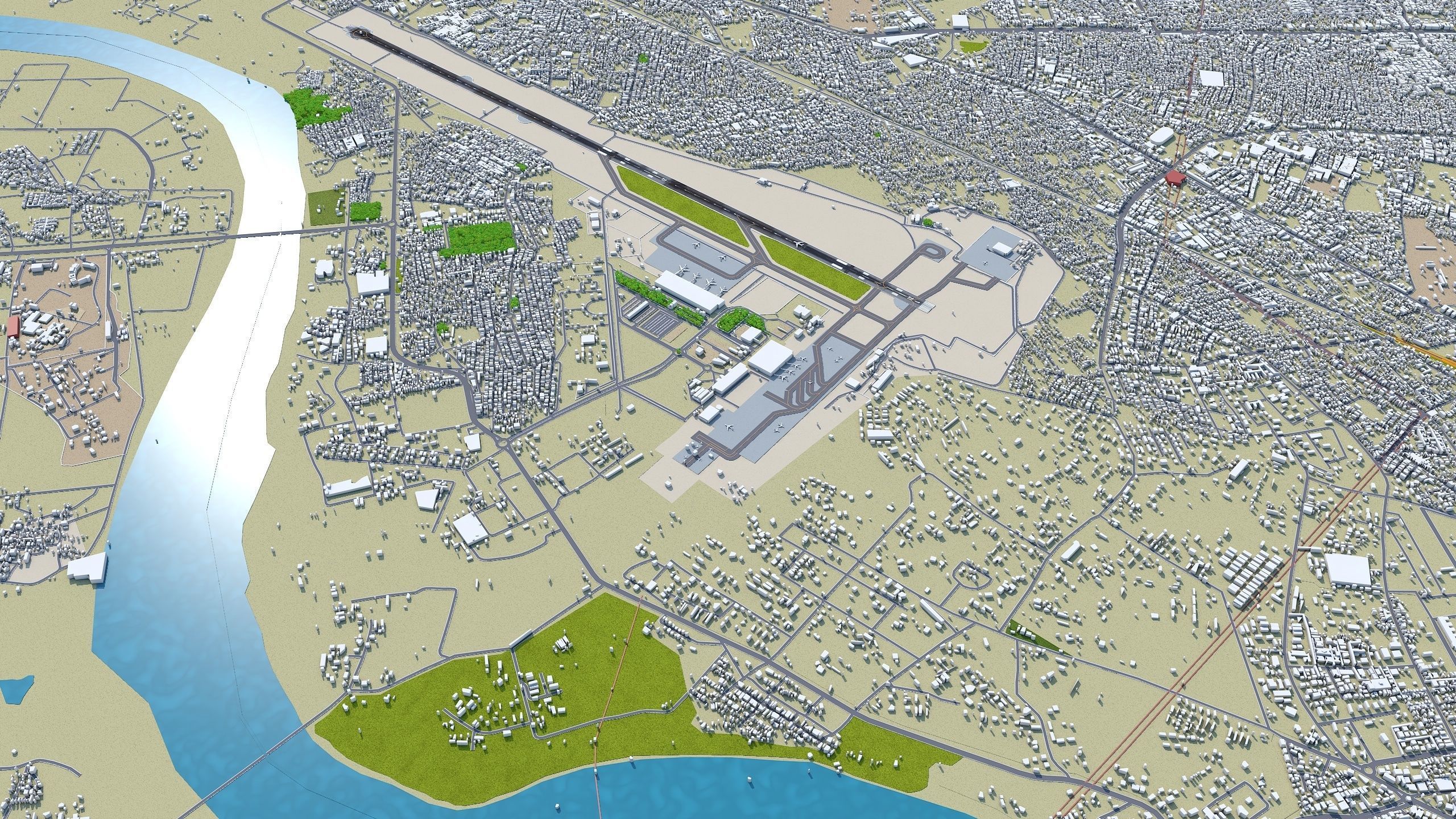 3D model Sardar Vallabhbhai Patel International Airport Ahmedabad 10km ...