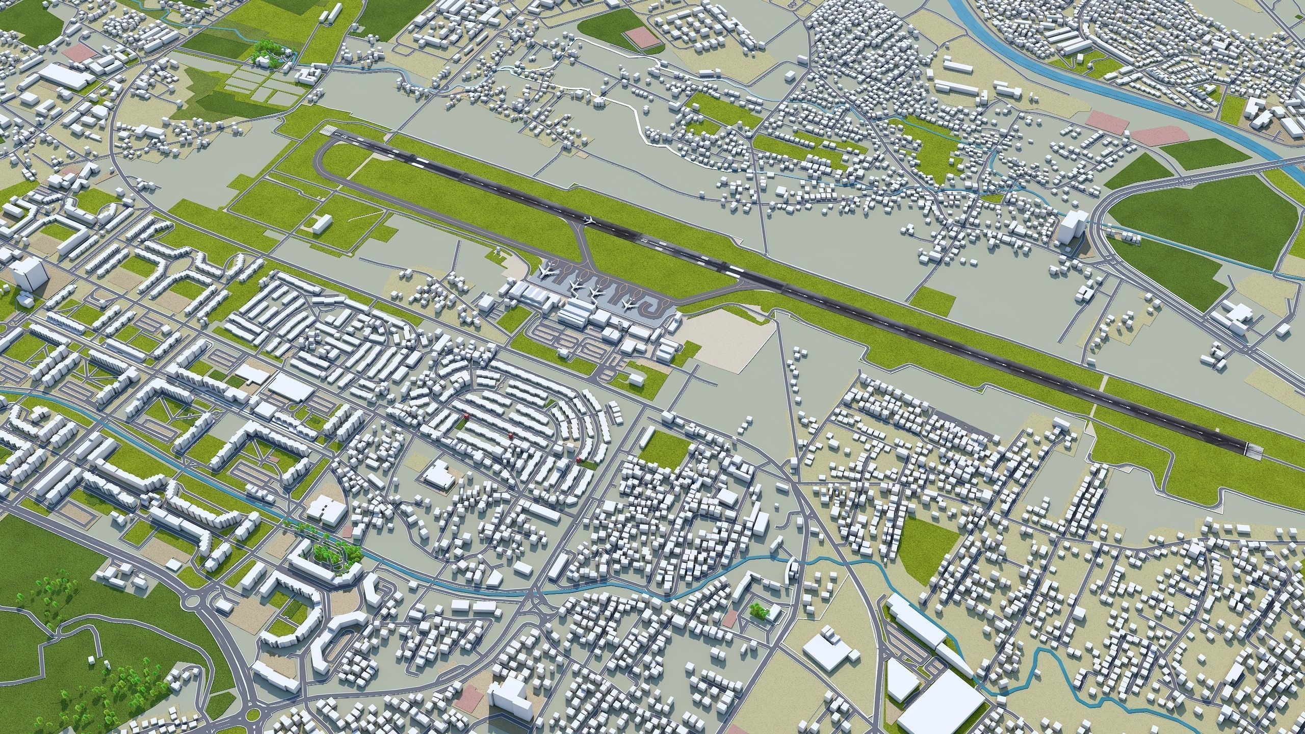 3D model Sarajevo Airport 10km VR / AR / low-poly | CGTrader