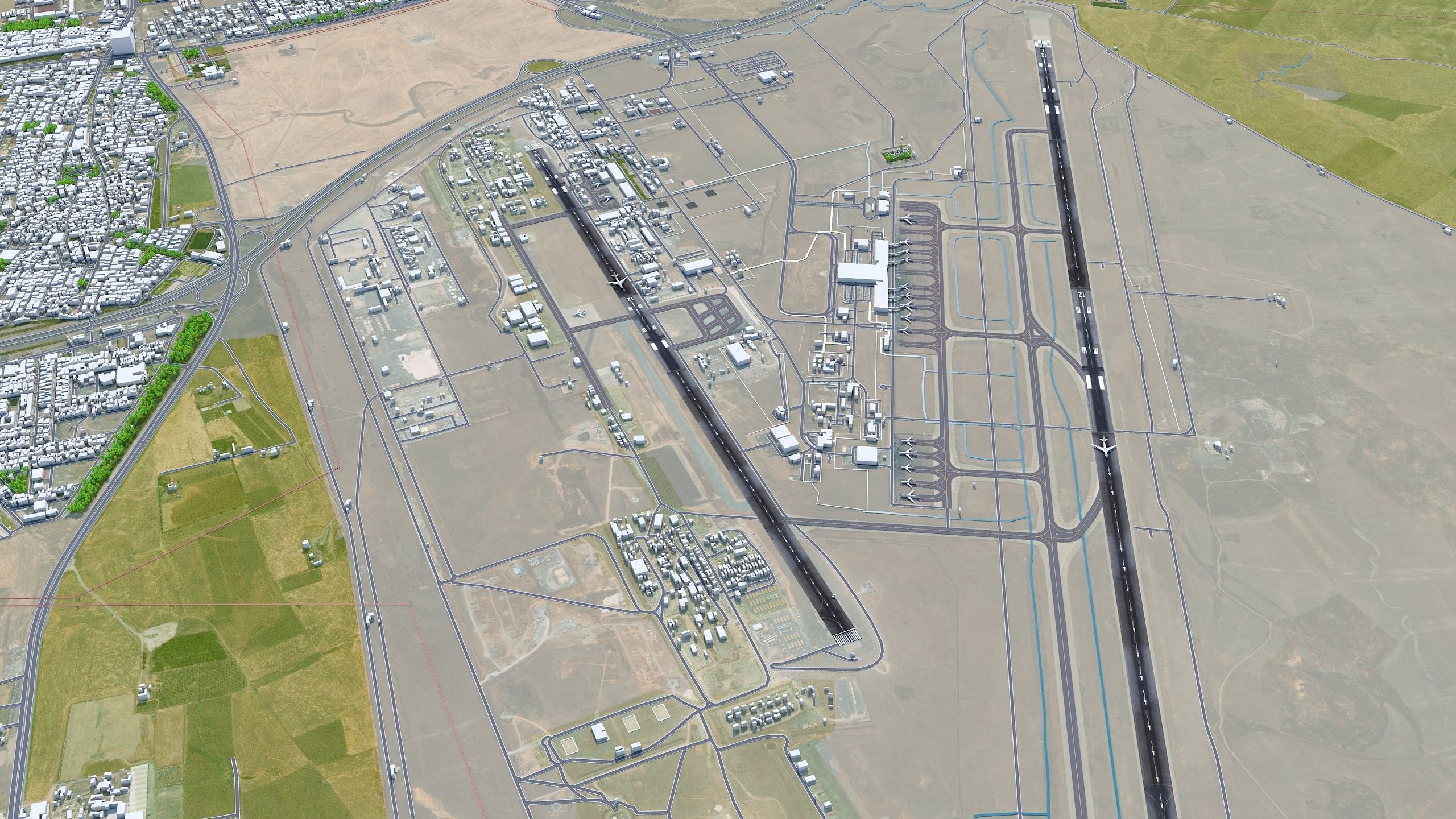 3D model Erbil Airport 10km VR / AR / low-poly | CGTrader