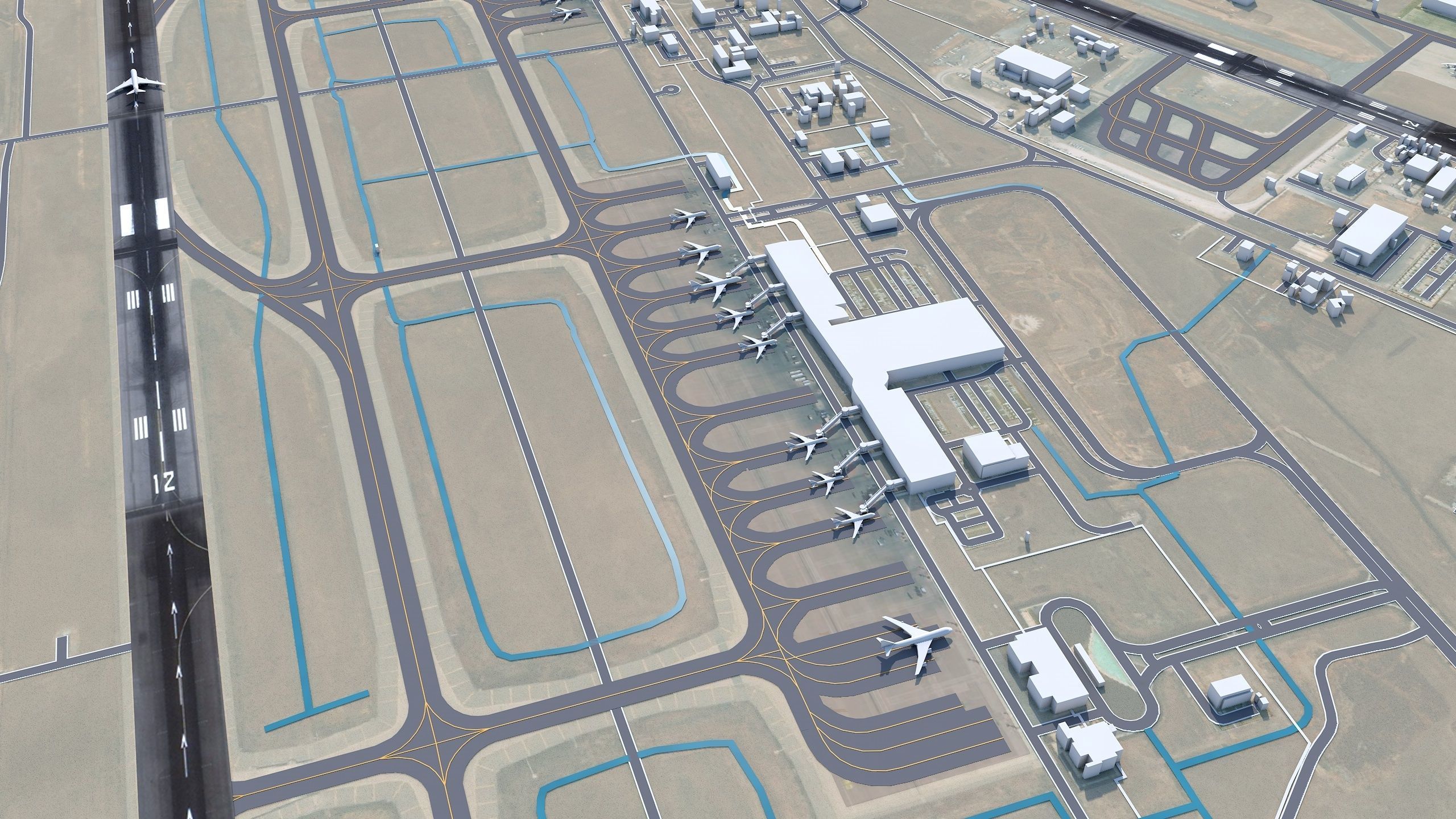 3D model Erbil Airport 10km VR / AR / low-poly | CGTrader