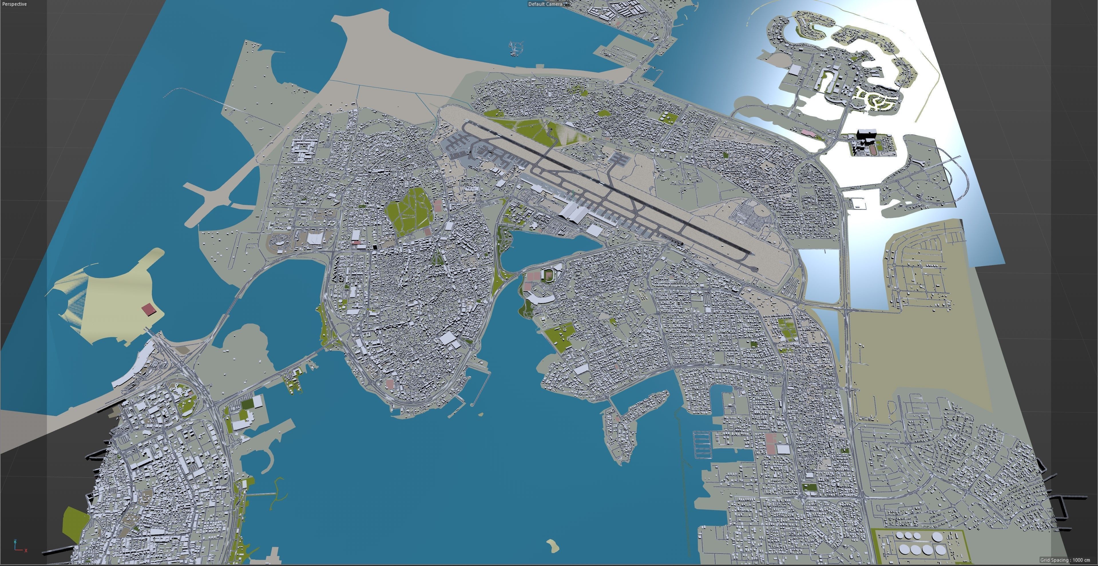 3D model Bahrain Airport 10km VR / AR / low-poly | CGTrader