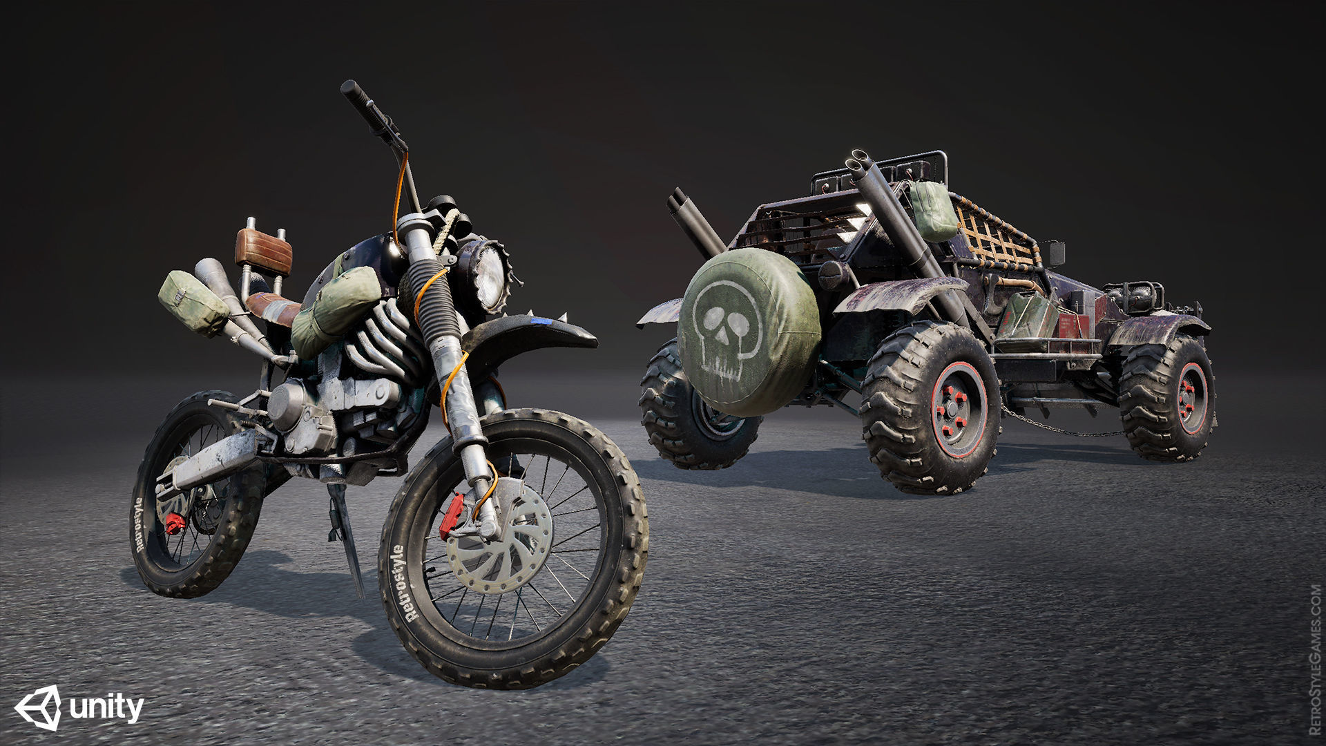 3D model Last Guns - Apocalyptic Buggy and Motorbike Pack VR / AR / low ...