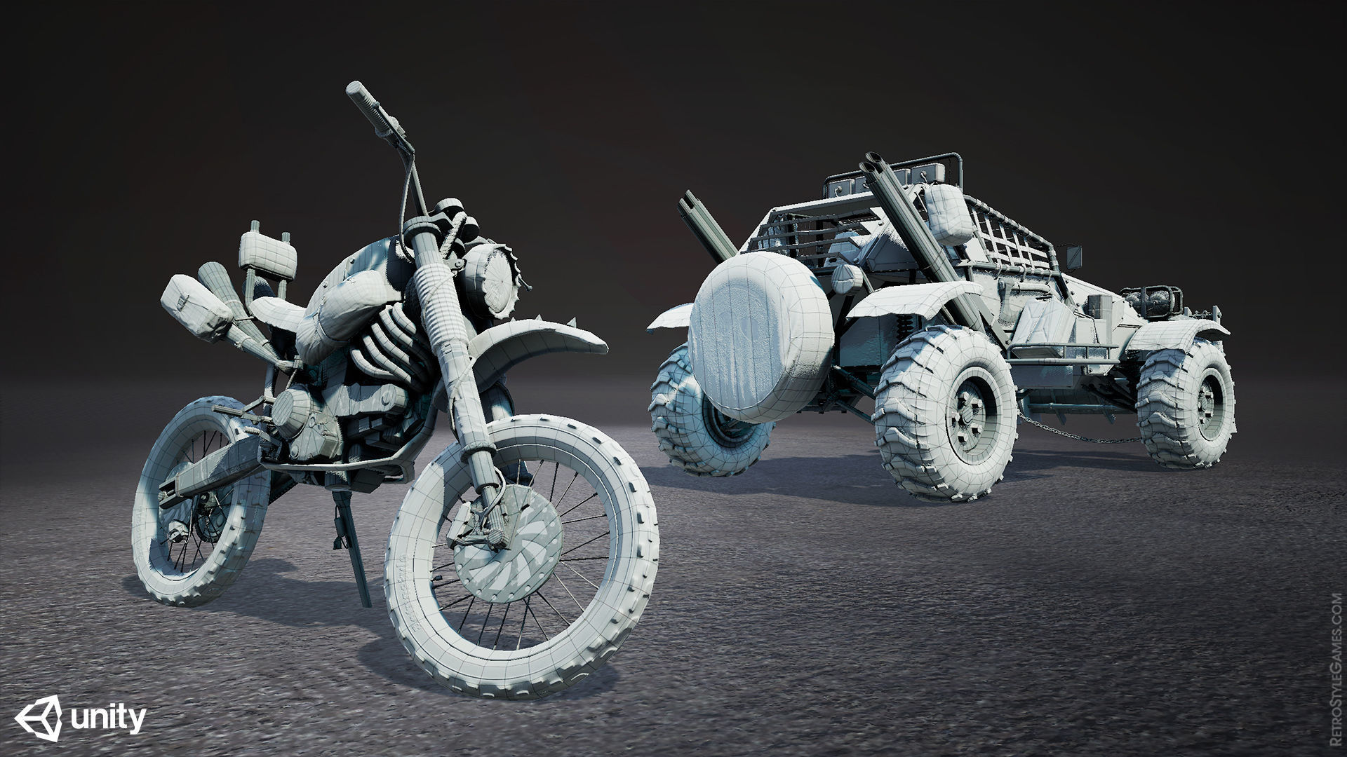 3D model Last Guns - Apocalyptic Buggy and Motorbike Pack VR / AR / low ...