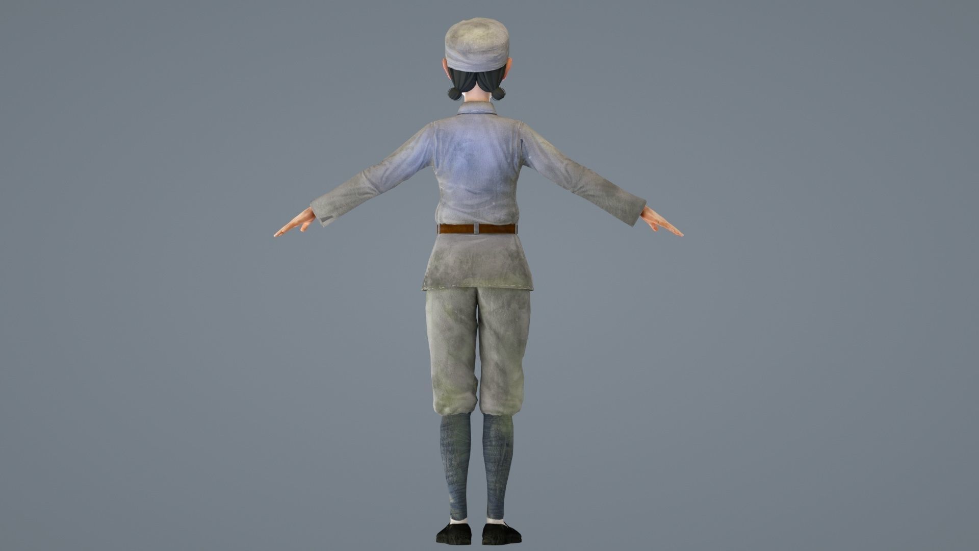 Cartoon Red Army Girl Little Girl Eighth Route Army 3D model | CGTrader