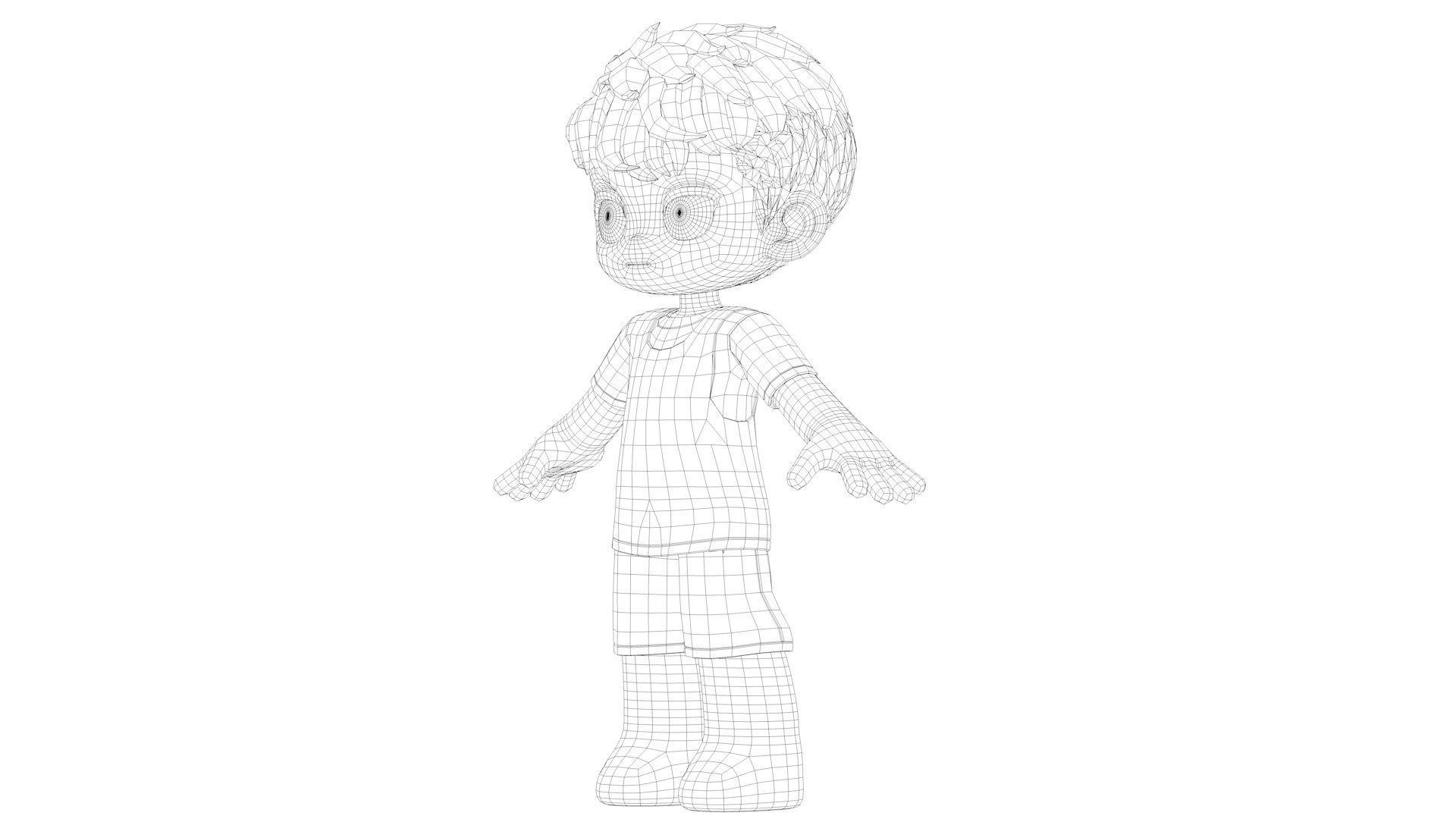 Cartoon Basketball Boy Child Primary School Student 3D model | CGTrader