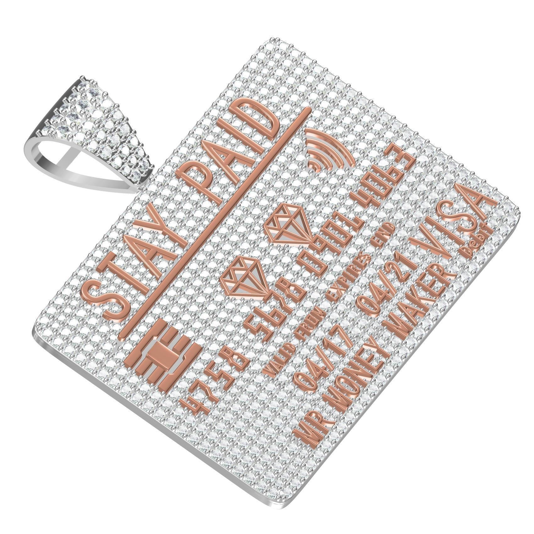 Debit Card Diamond Pendant 3D model 3D printable | CGTrader