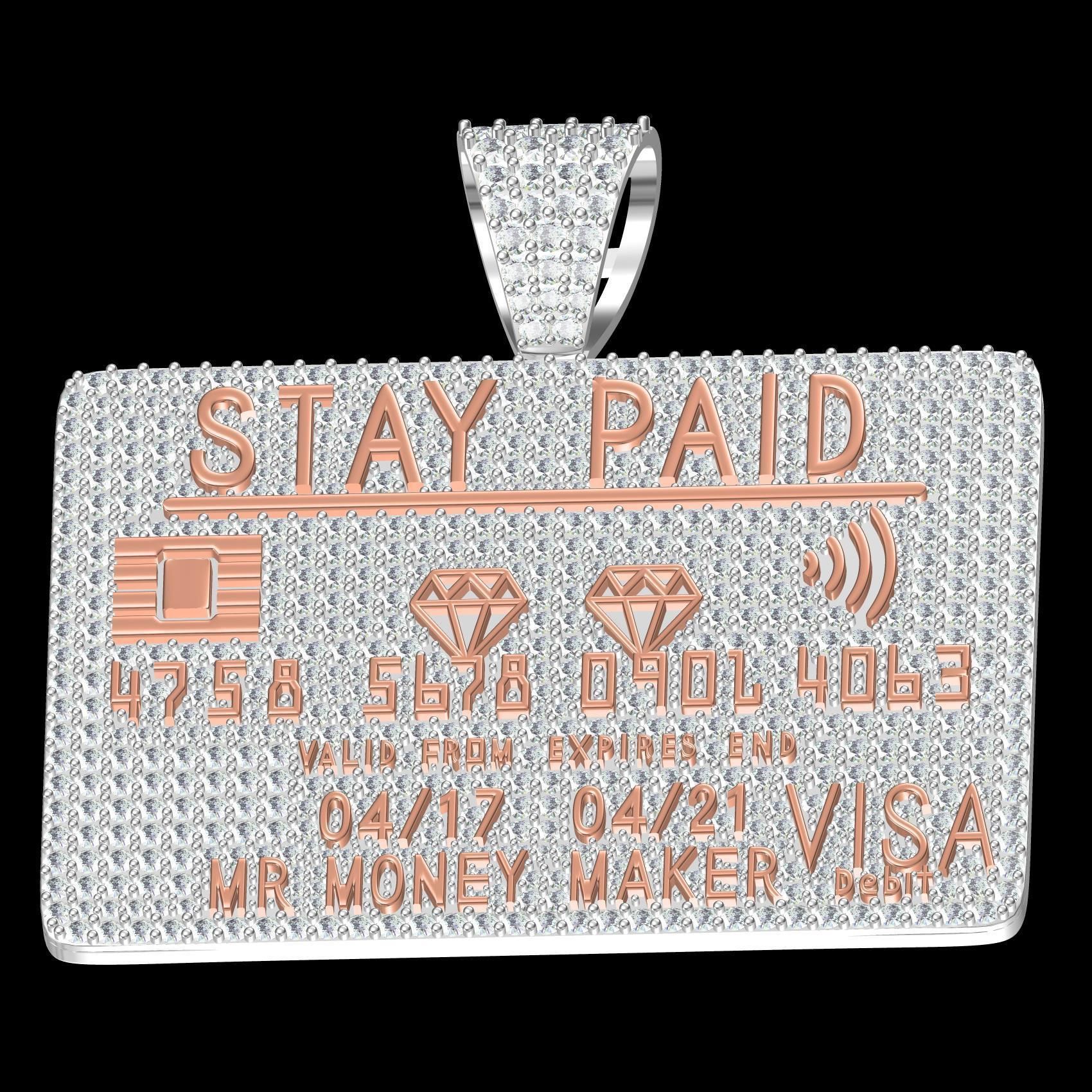 Debit Card Diamond Pendant 3D model 3D printable | CGTrader