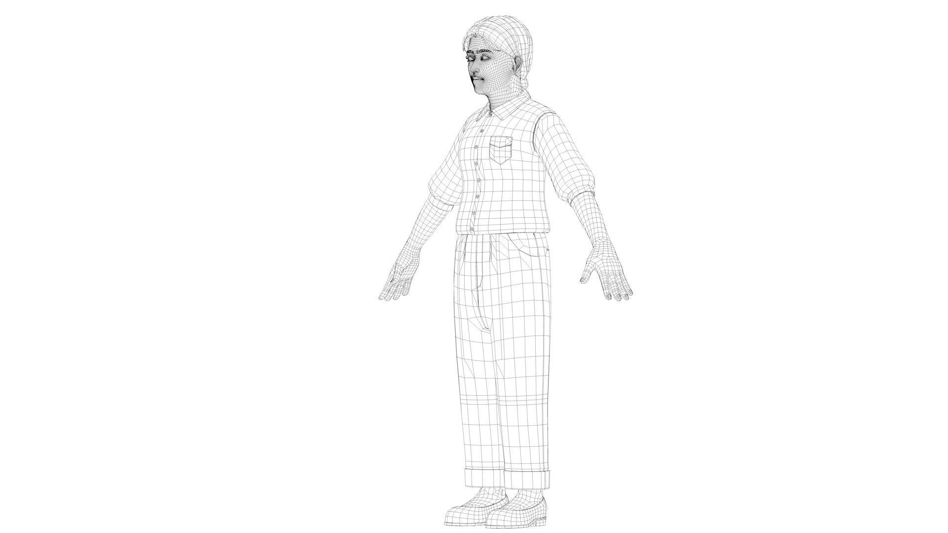 Mother Auntie Rural Old Lady Realistic Figure 3D model | CGTrader