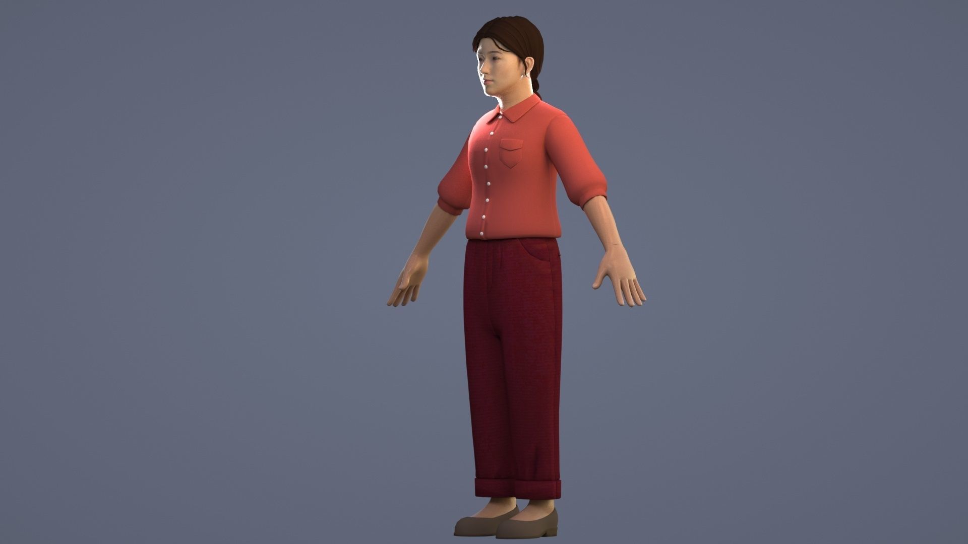 Mother Auntie Rural Old Lady Realistic Figure 3D model | CGTrader
