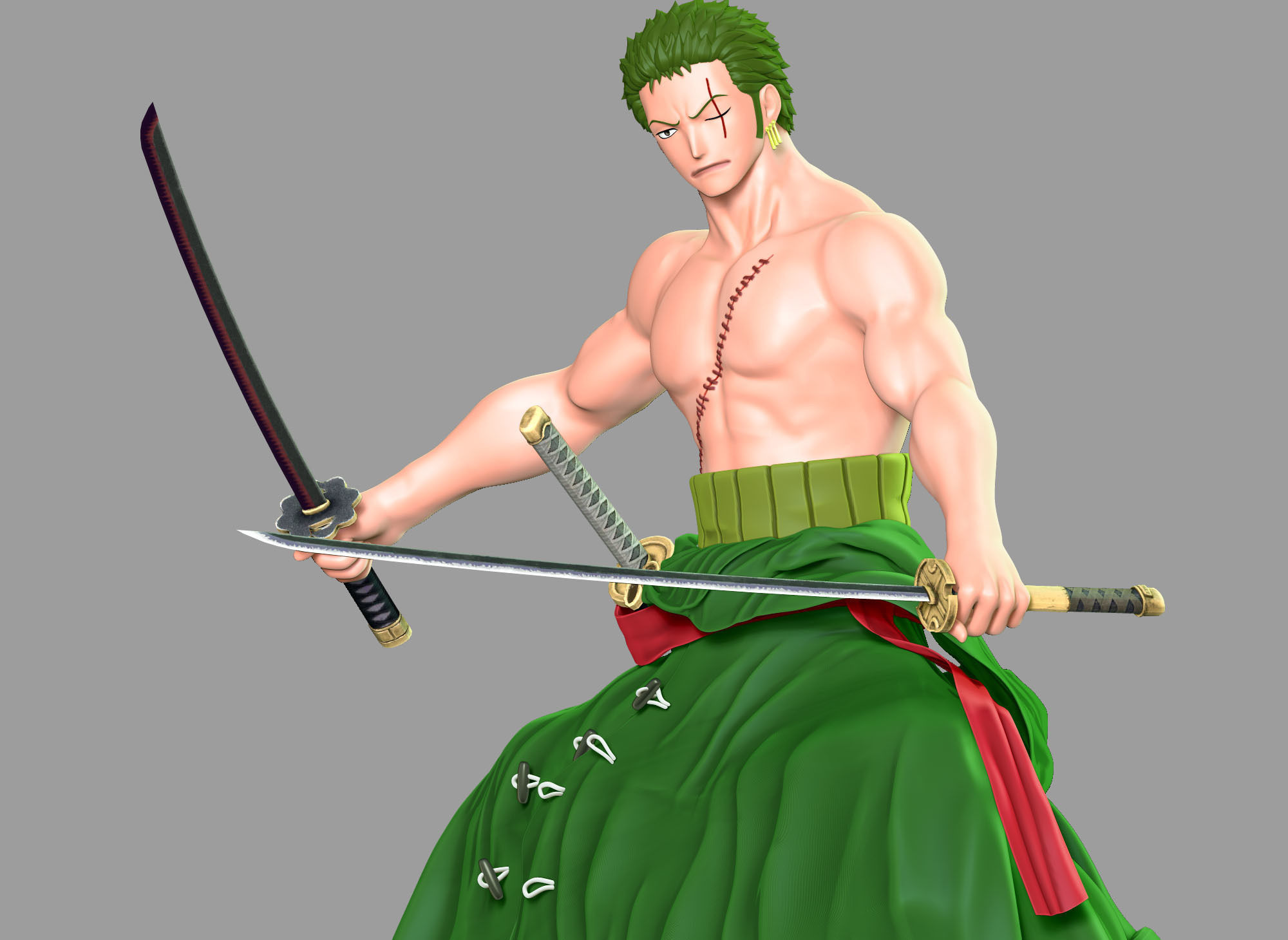Roronoa Zoro Fanart 3D model 3D printable | CGTrader