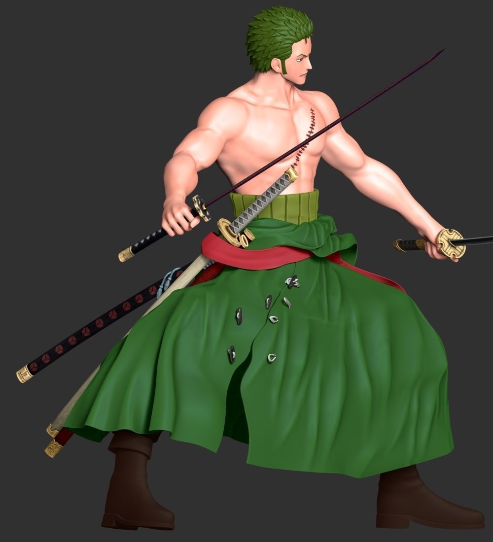 Roronoa Zoro Fanart 3D model 3D printable | CGTrader