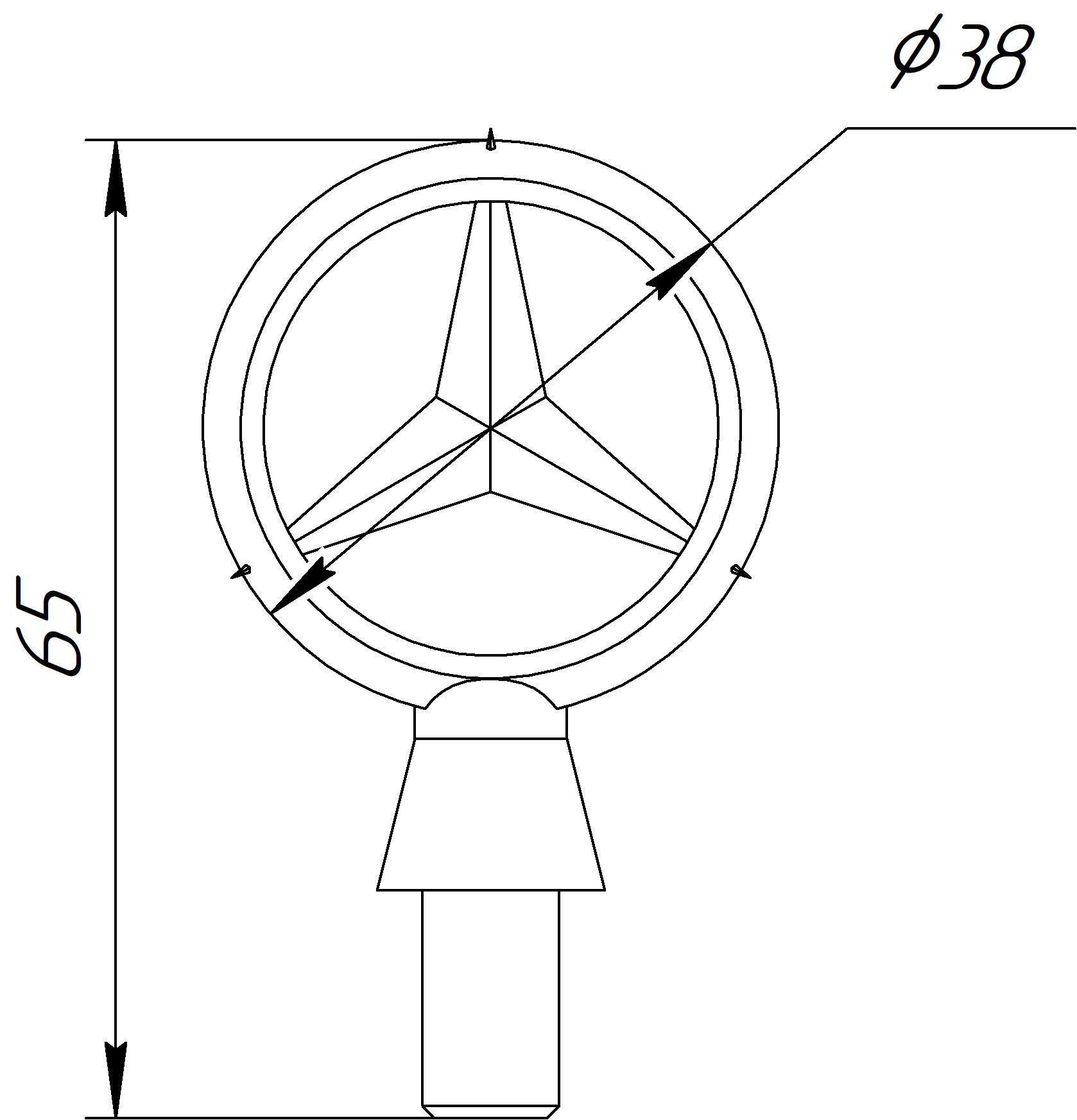 MERCEDES BENZ LOGO BADGE 3D model 3D printable | CGTrader