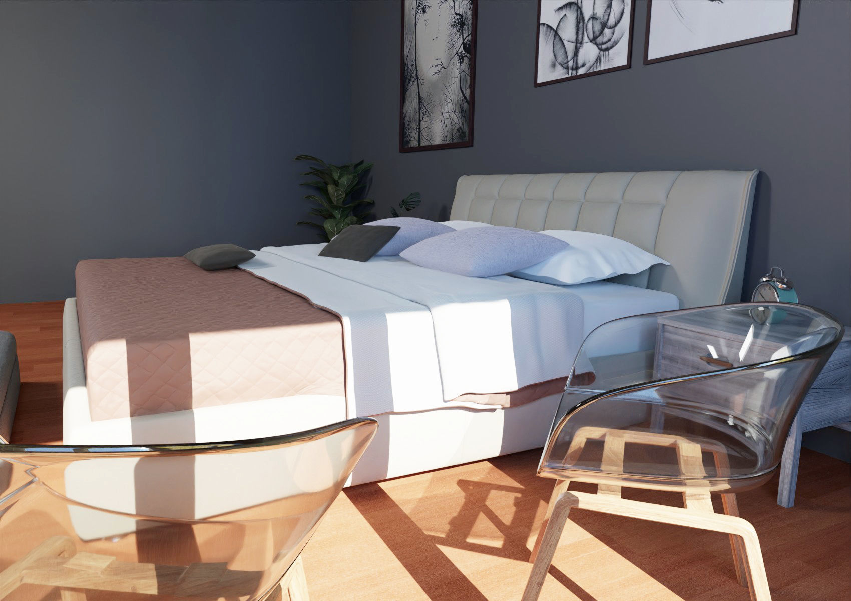 3D model Realistic Bedroom Interior Scene VR / AR / low-poly | CGTrader