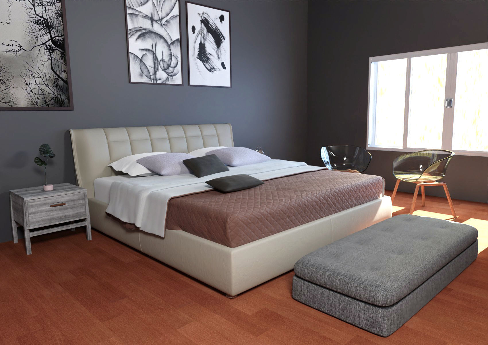 3D model Realistic Bedroom Interior Scene VR / AR / low-poly | CGTrader