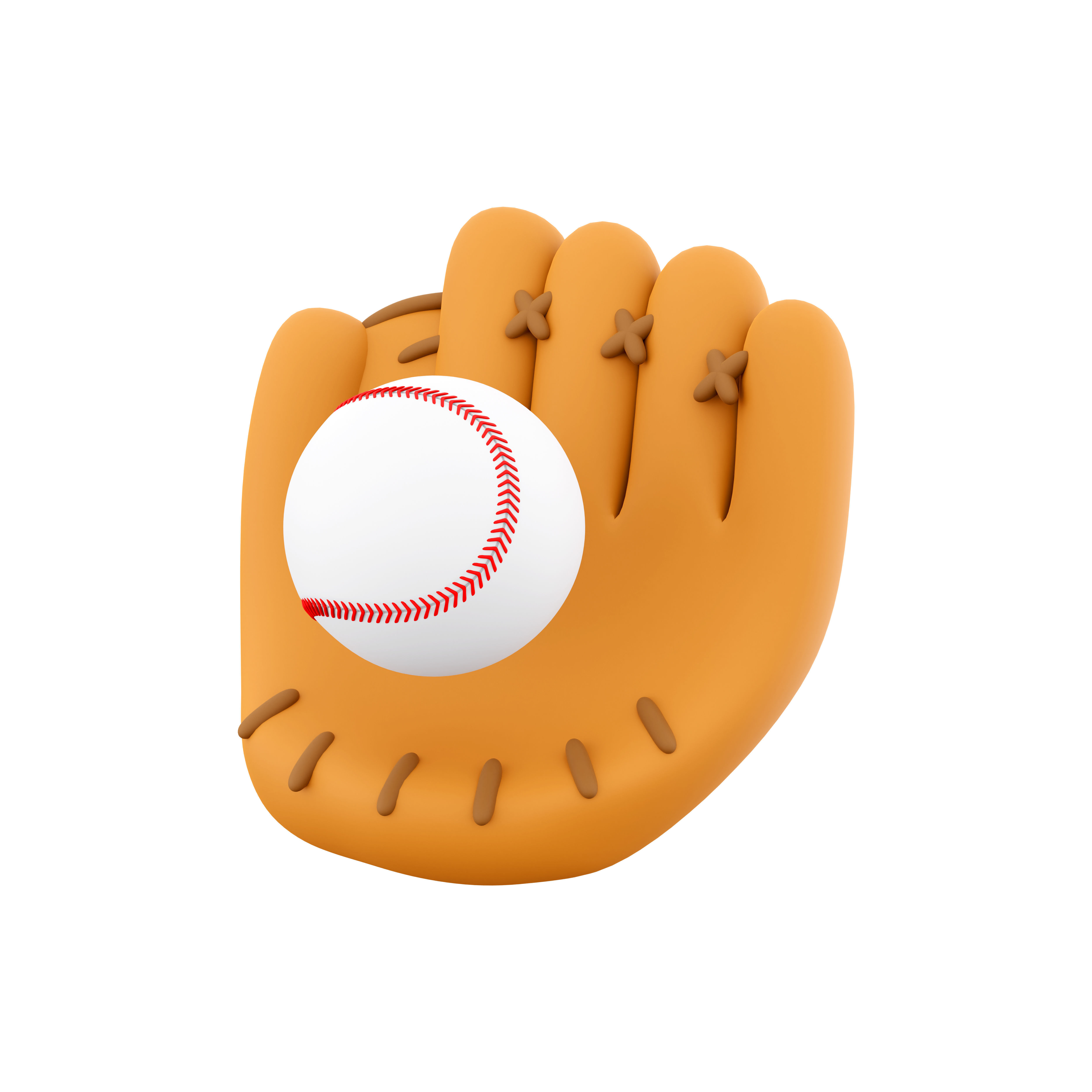 3d catching the ball successfully with a baseball glove icon 3D model ...