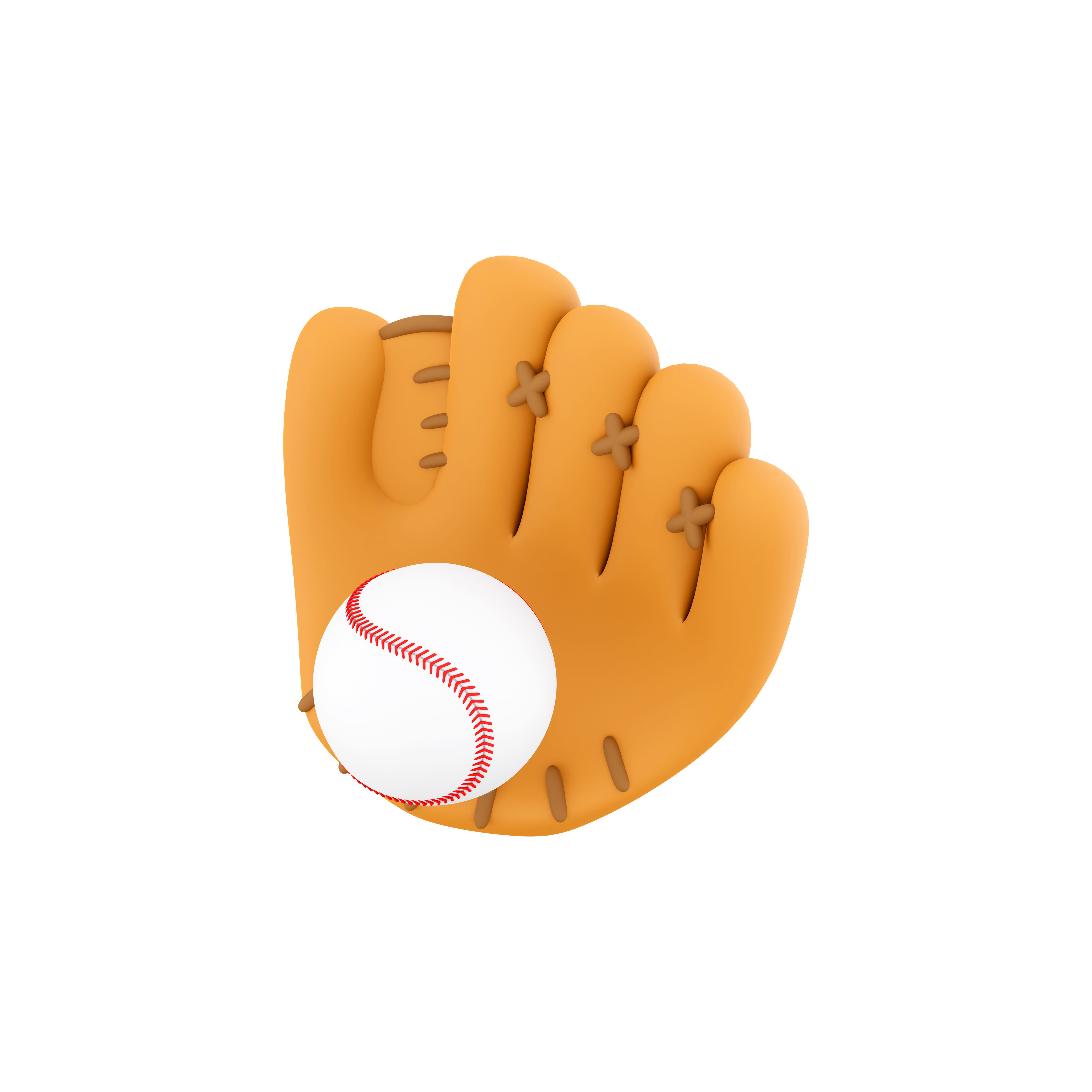 3d catching the ball successfully with a baseball glove icon 3D model ...