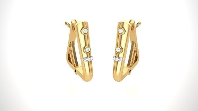 Hoops - Huggies Earrings - 6 3D model 3D printable | CGTrader