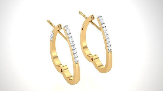 Hoops - Huggies Earrings - 11 3D model 3D printable | CGTrader