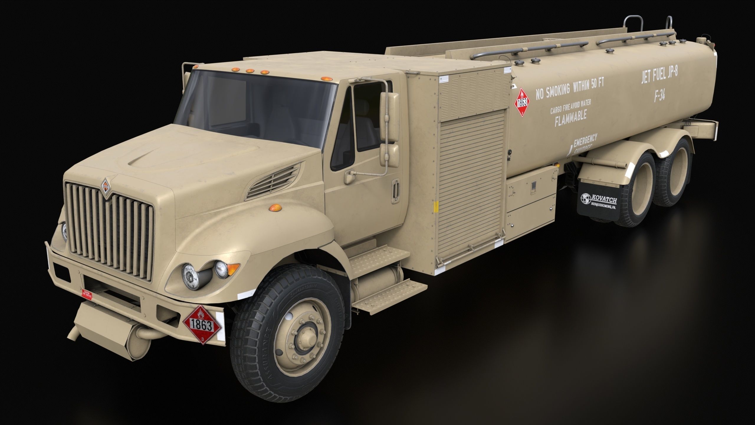Kovatch R11-6000 Refueler Sand 3D model | CGTrader