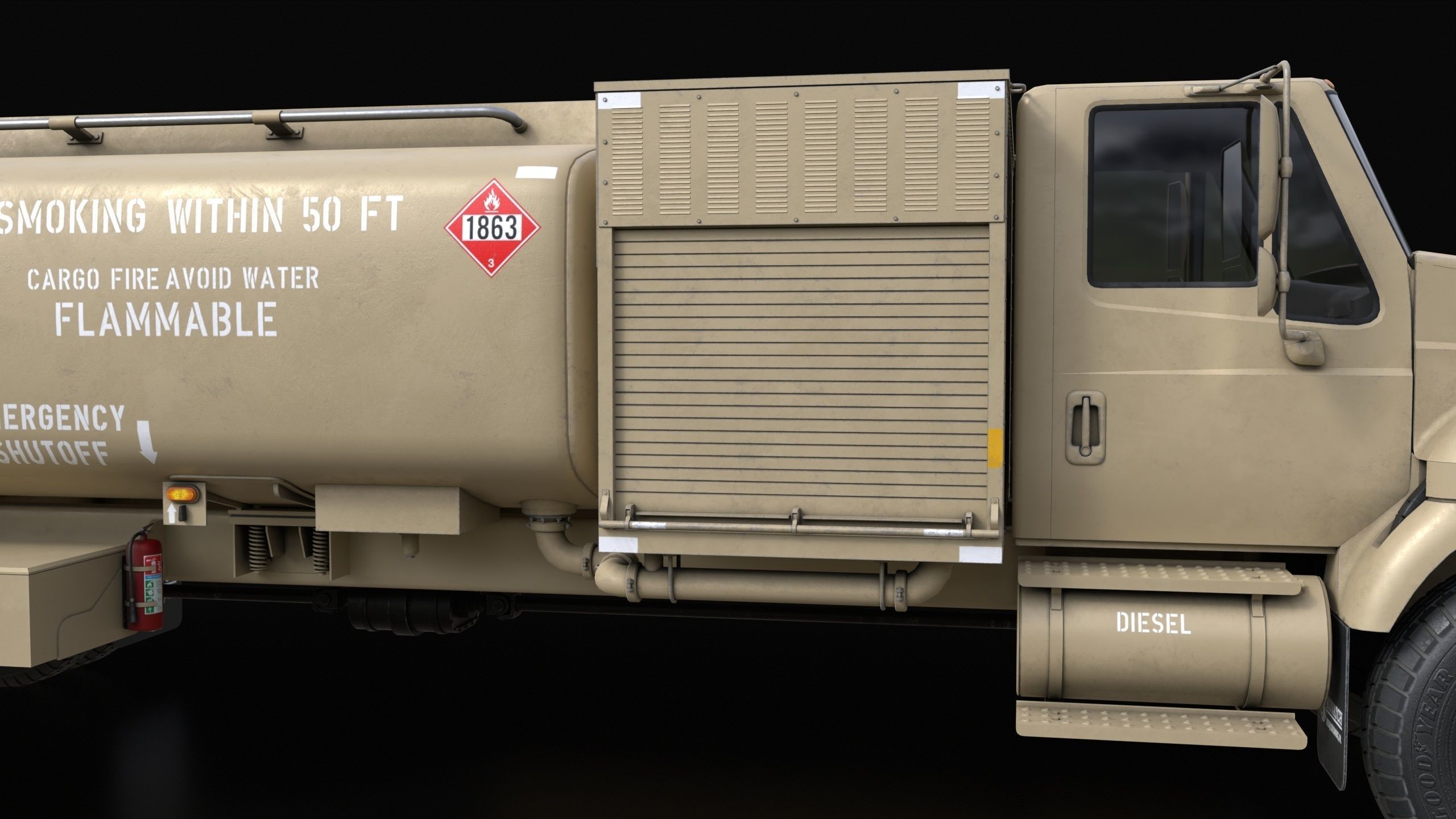 Kovatch R11-6000 Refueler Sand 3D model | CGTrader
