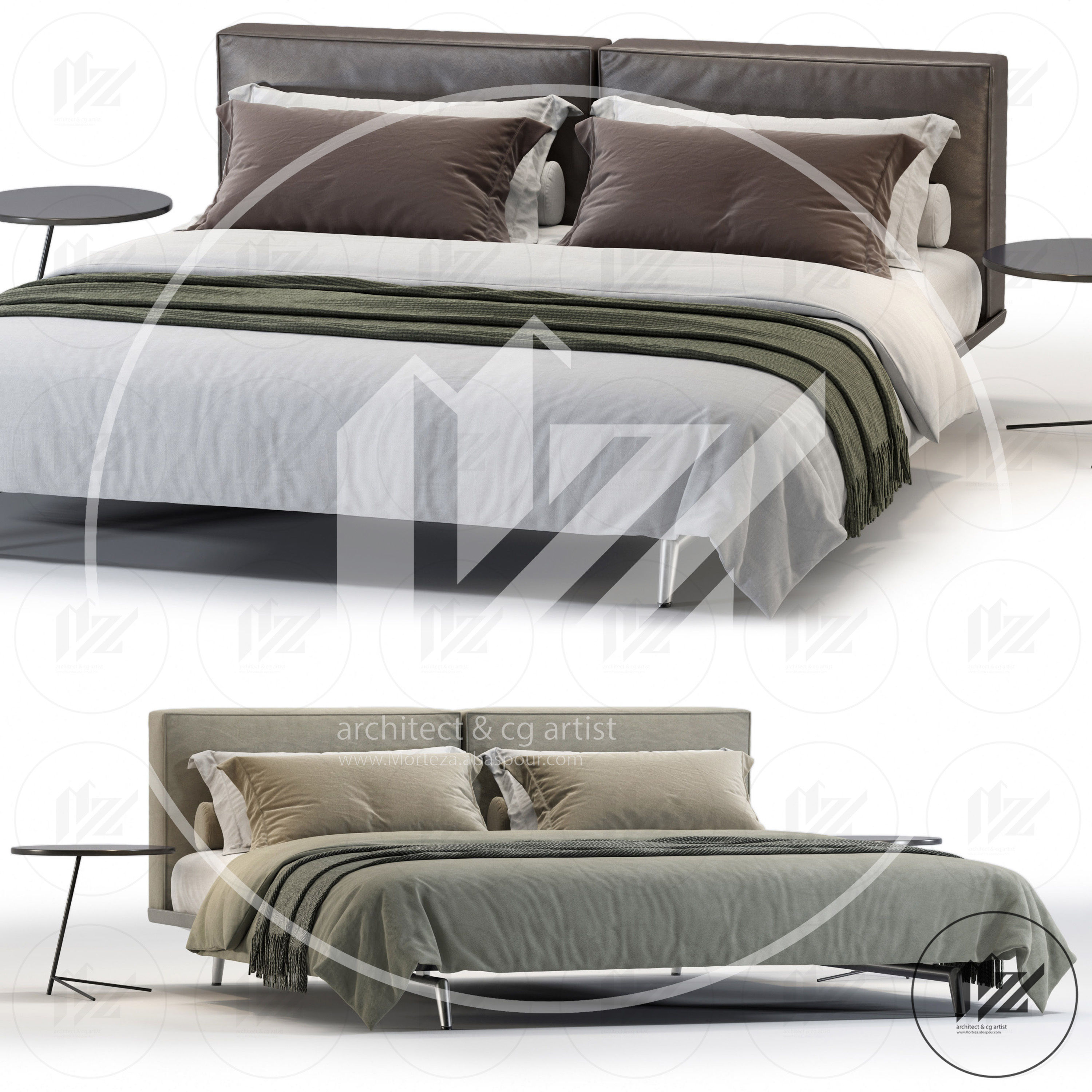 Flexform este Bed No2 3D model | CGTrader