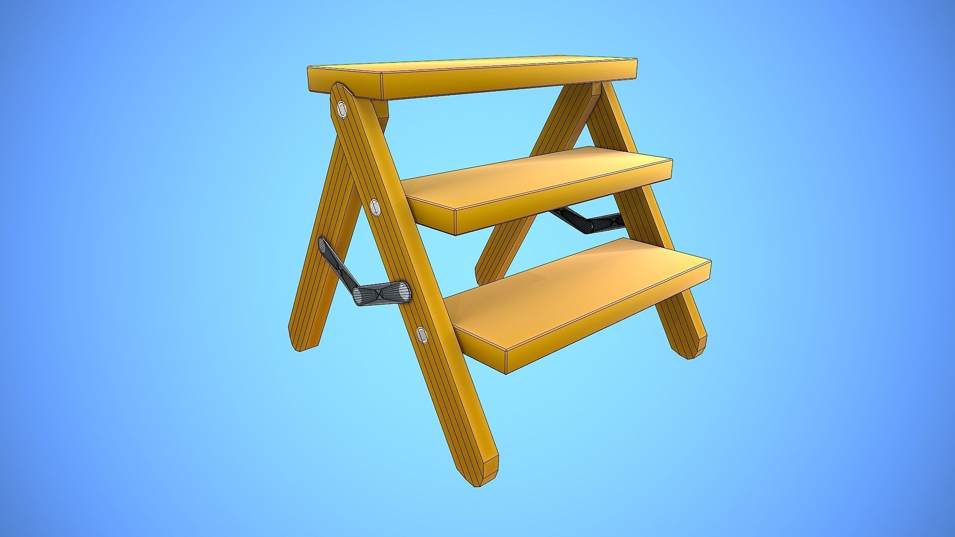 3D model SMALL PAINTERS LADDER CARTOON STYLIZED VR / AR / low-poly ...