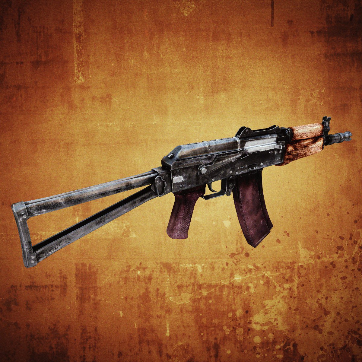 AKS-74U Assault Rifle 3D Model Game ready .max .obj .fbx .lwo .lw .lws ...