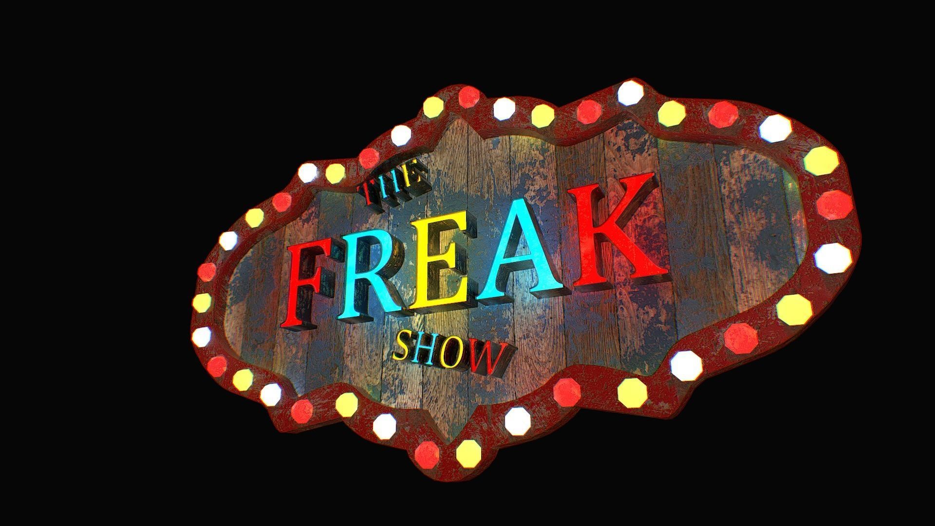 Circus signboard Freak show 3D model | CGTrader