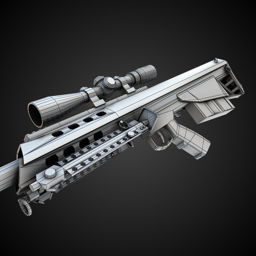 M90 Sniper rifle 3D Model Game ready .max .obj .fbx .lwo .lw .lws .ma ...