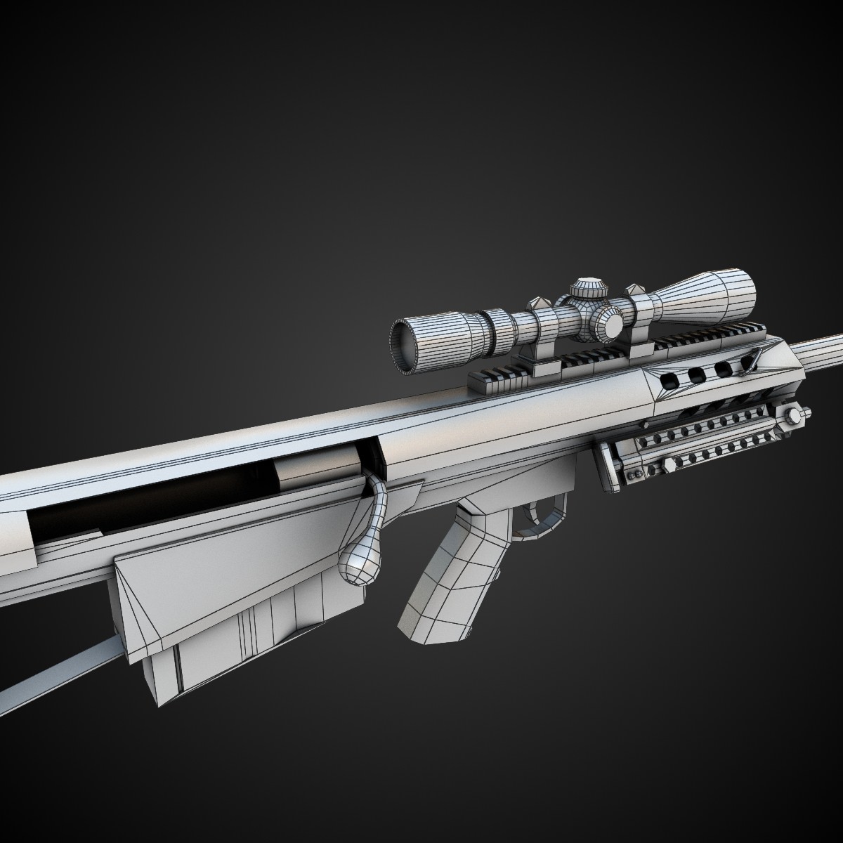 M90 Sniper rifle 3D Model Game ready .max .obj .fbx .lwo .lw .lws .ma ...