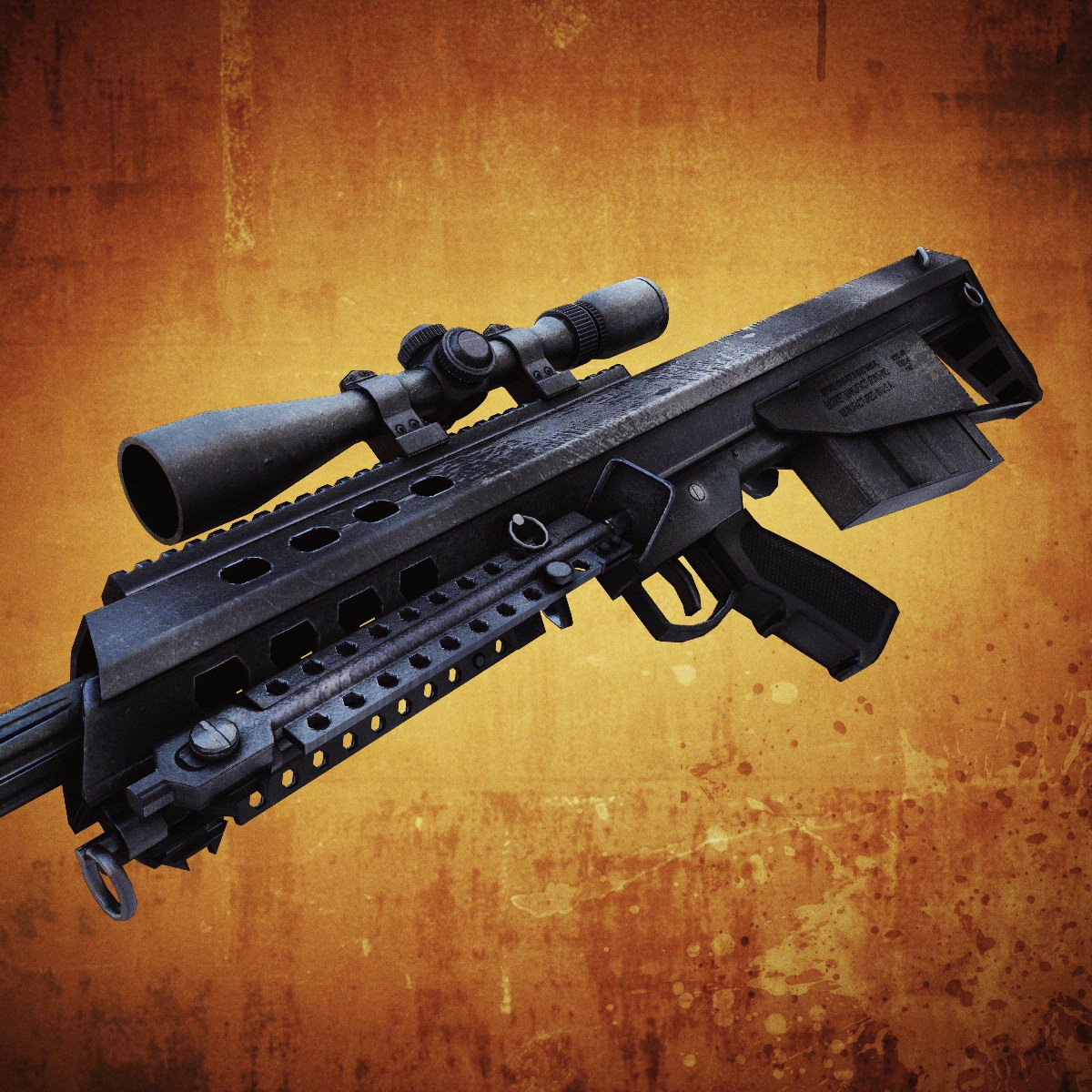 M90 Sniper rifle 3D Model Game ready .max .obj .fbx .lwo .lw .lws .ma ...