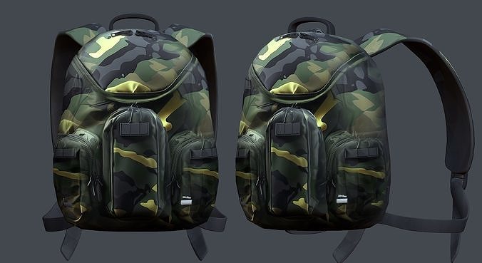 3D model Backpack Camping Generic military human bag storqge baggage VR ...