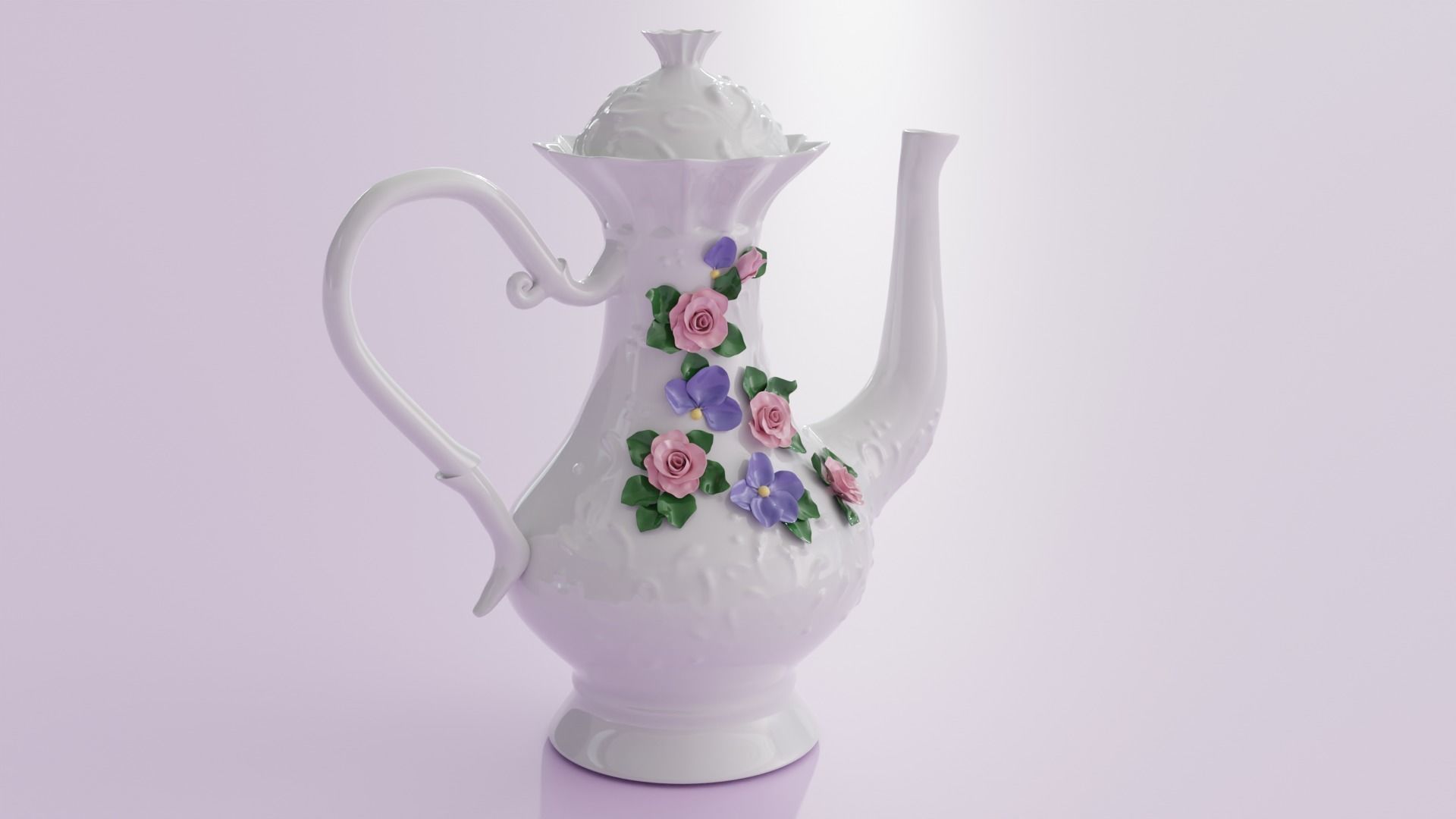 Ceramic teapot in retro style 3D model | CGTrader