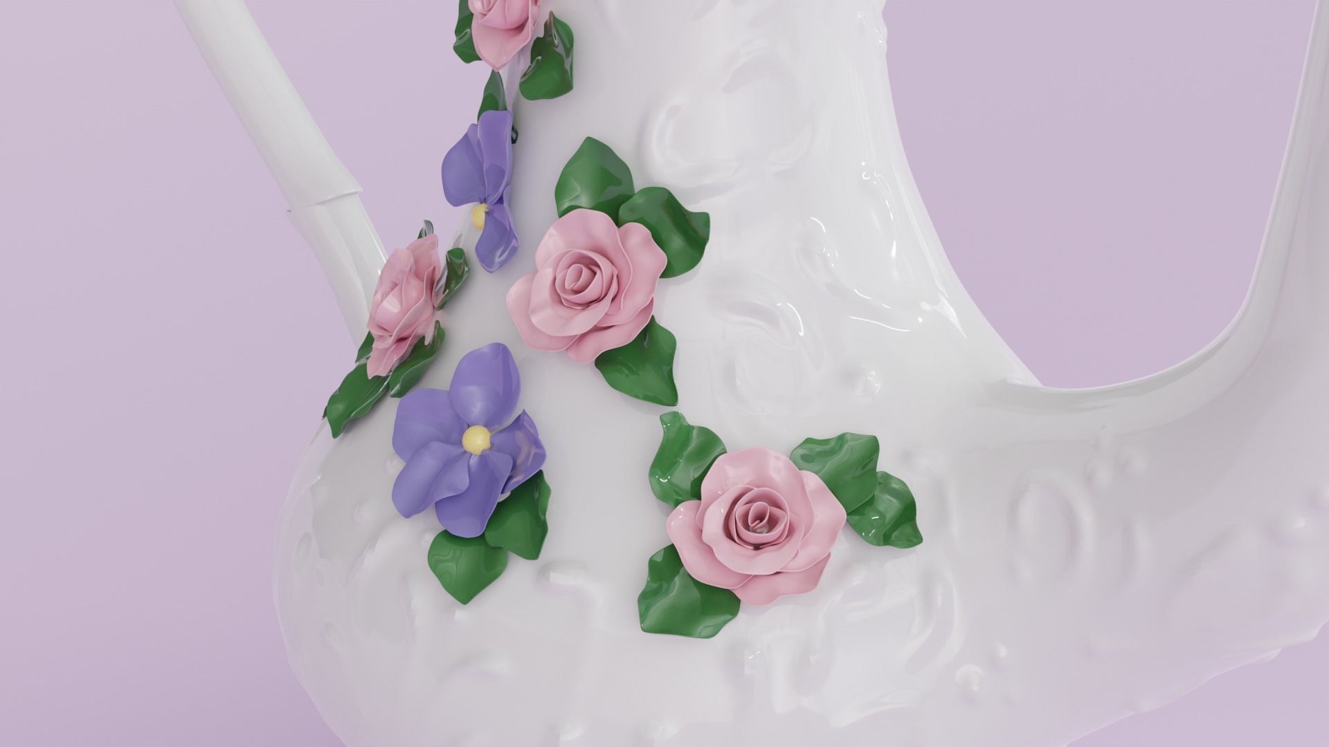 Ceramic teapot in retro style 3D model | CGTrader