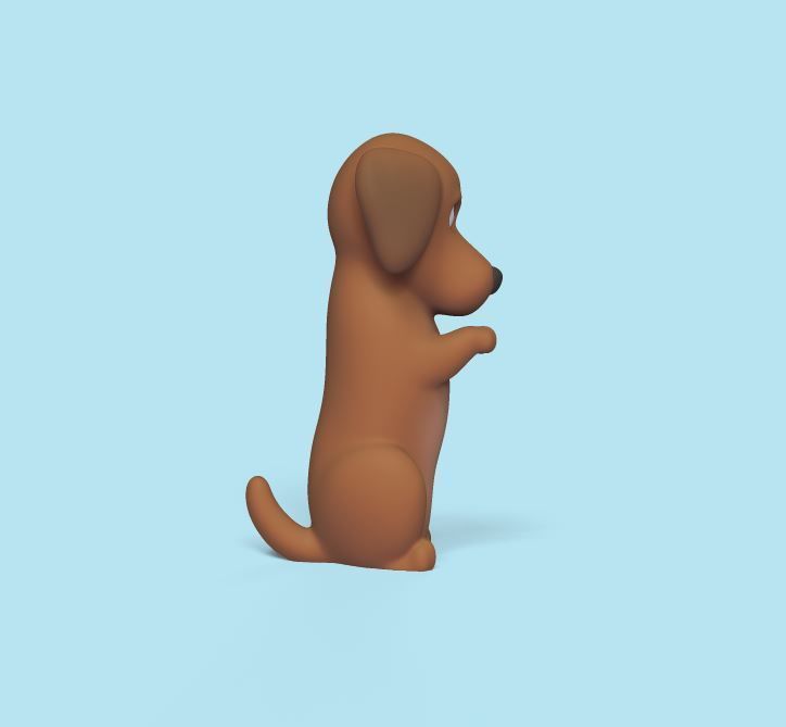 Dachshund Begging Pose 3D model 3D printable | CGTrader