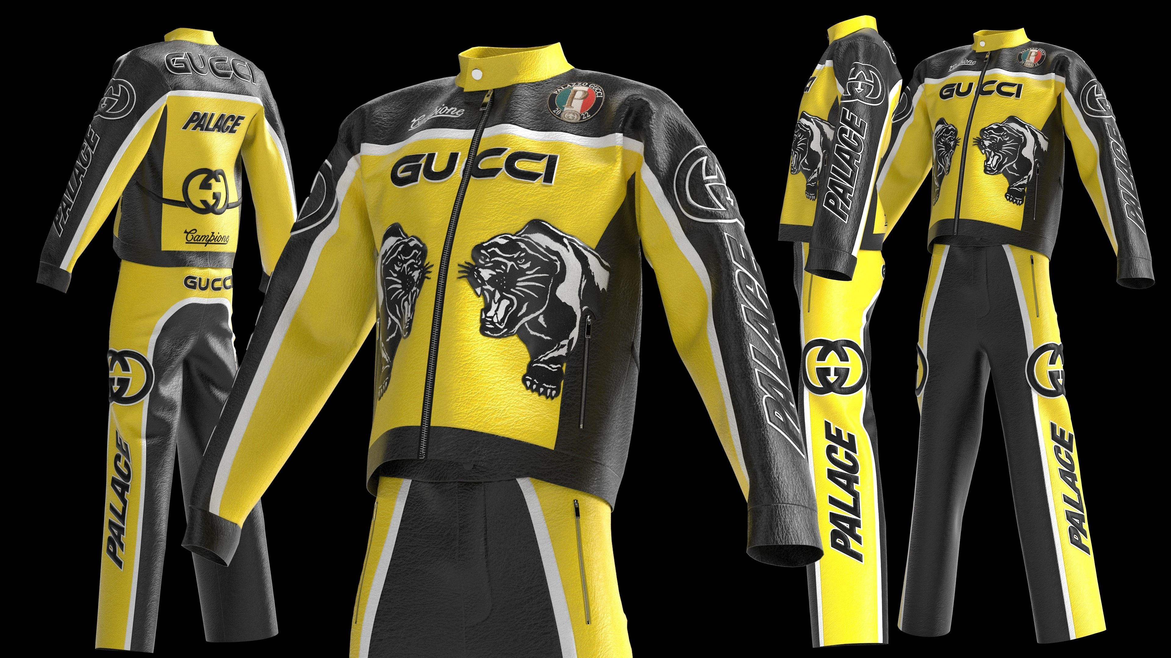 Gucci x Palace leather outfit 3d fashion clothing hype 3D model | CGTrader