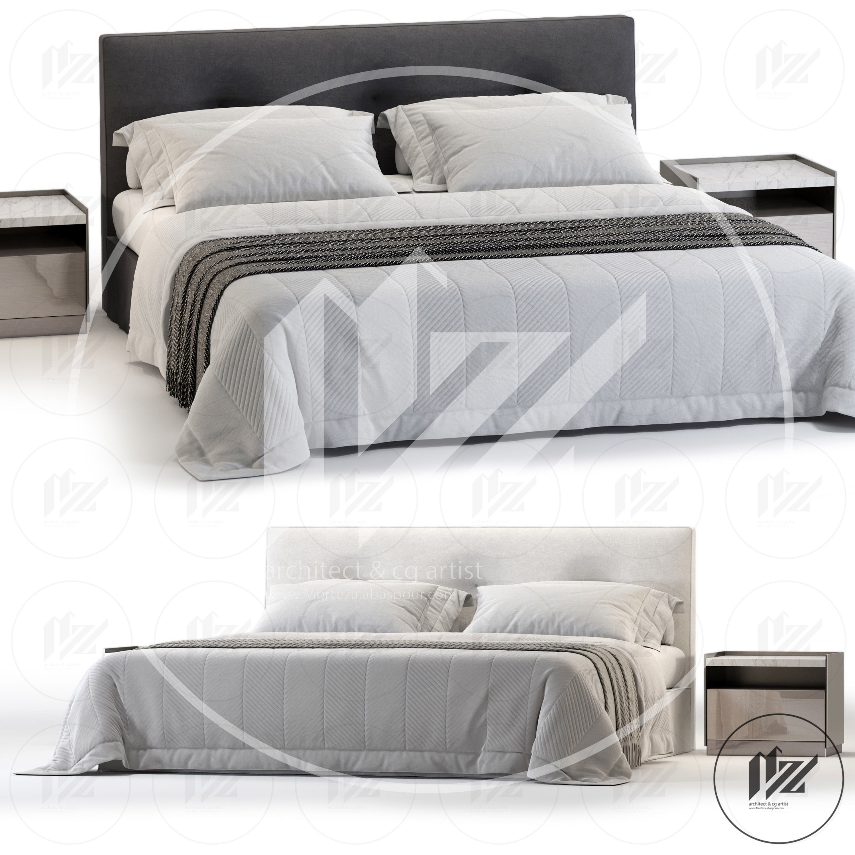 Flexteam RAY GOLD No2 Bed 3D model | CGTrader