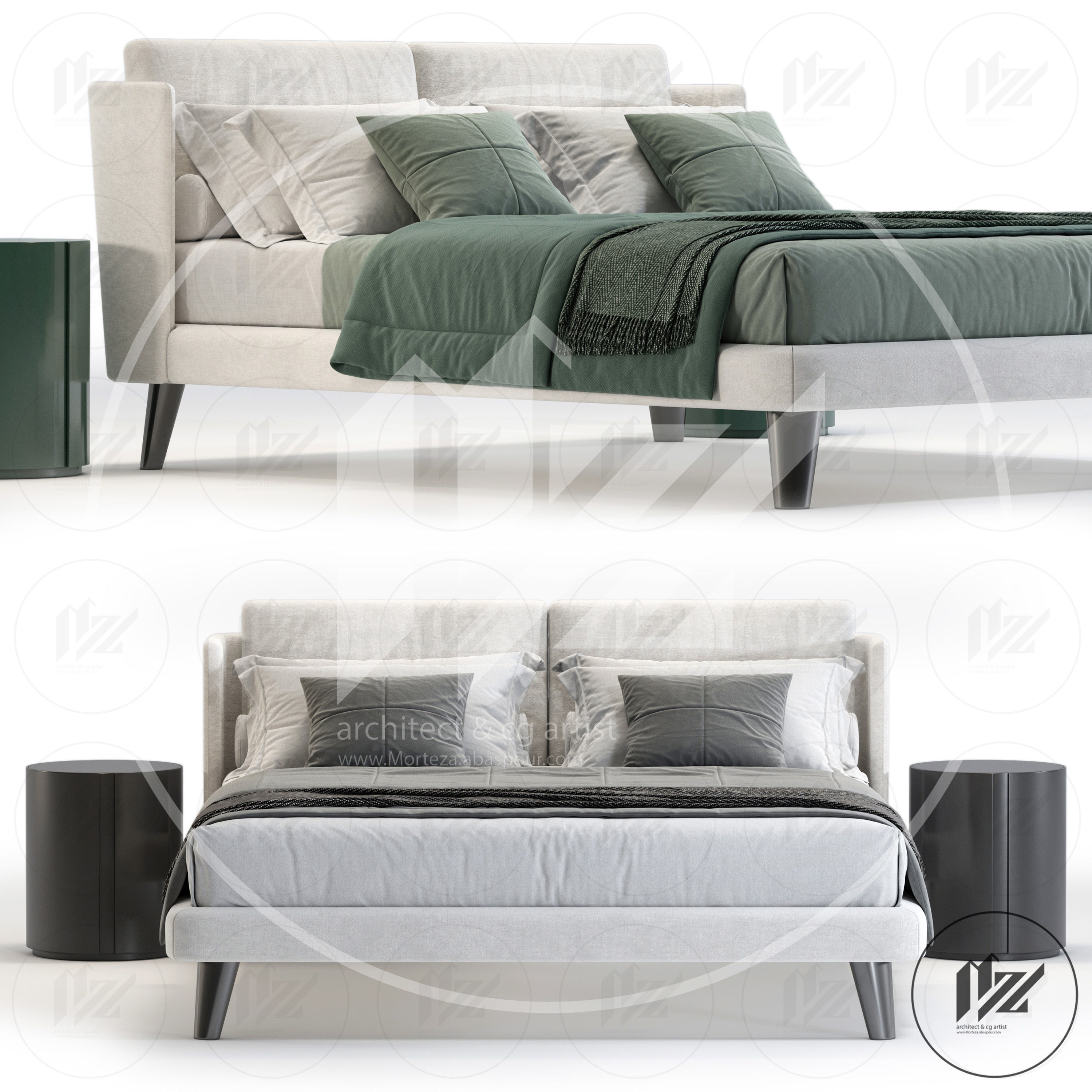 Meridiani KIRA UP Bed 3D model | CGTrader