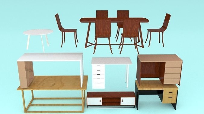 8 pieces of furniture 3D model | CGTrader